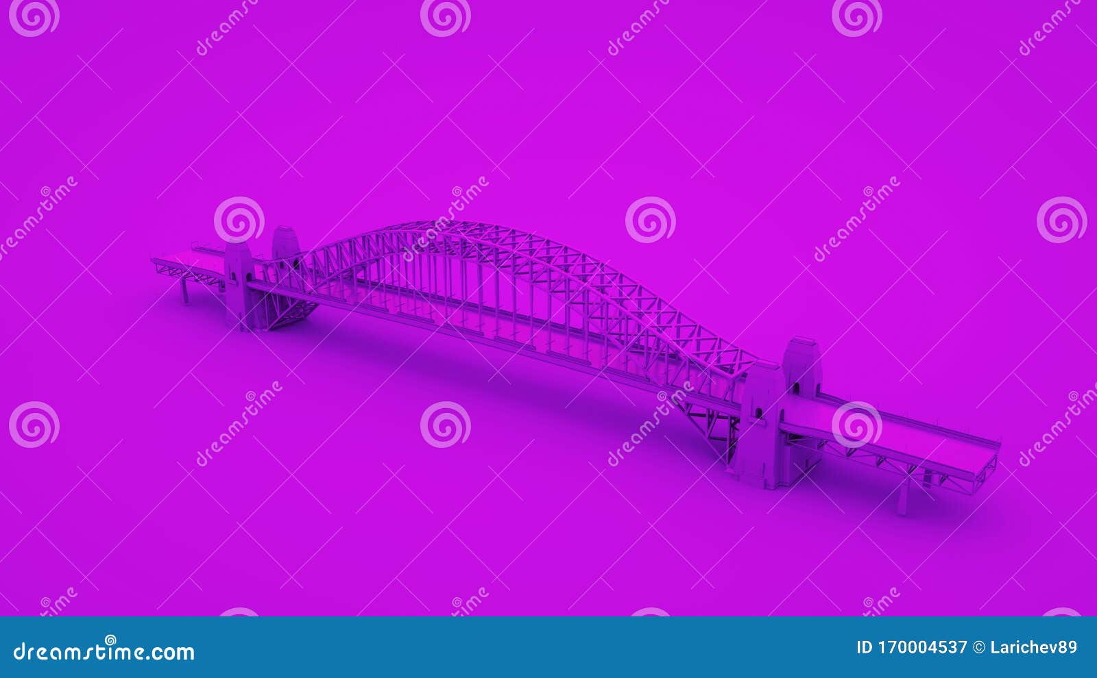 Bridge on Purple Background. Minimal Idea Concept, 3d Rendering Stock ...