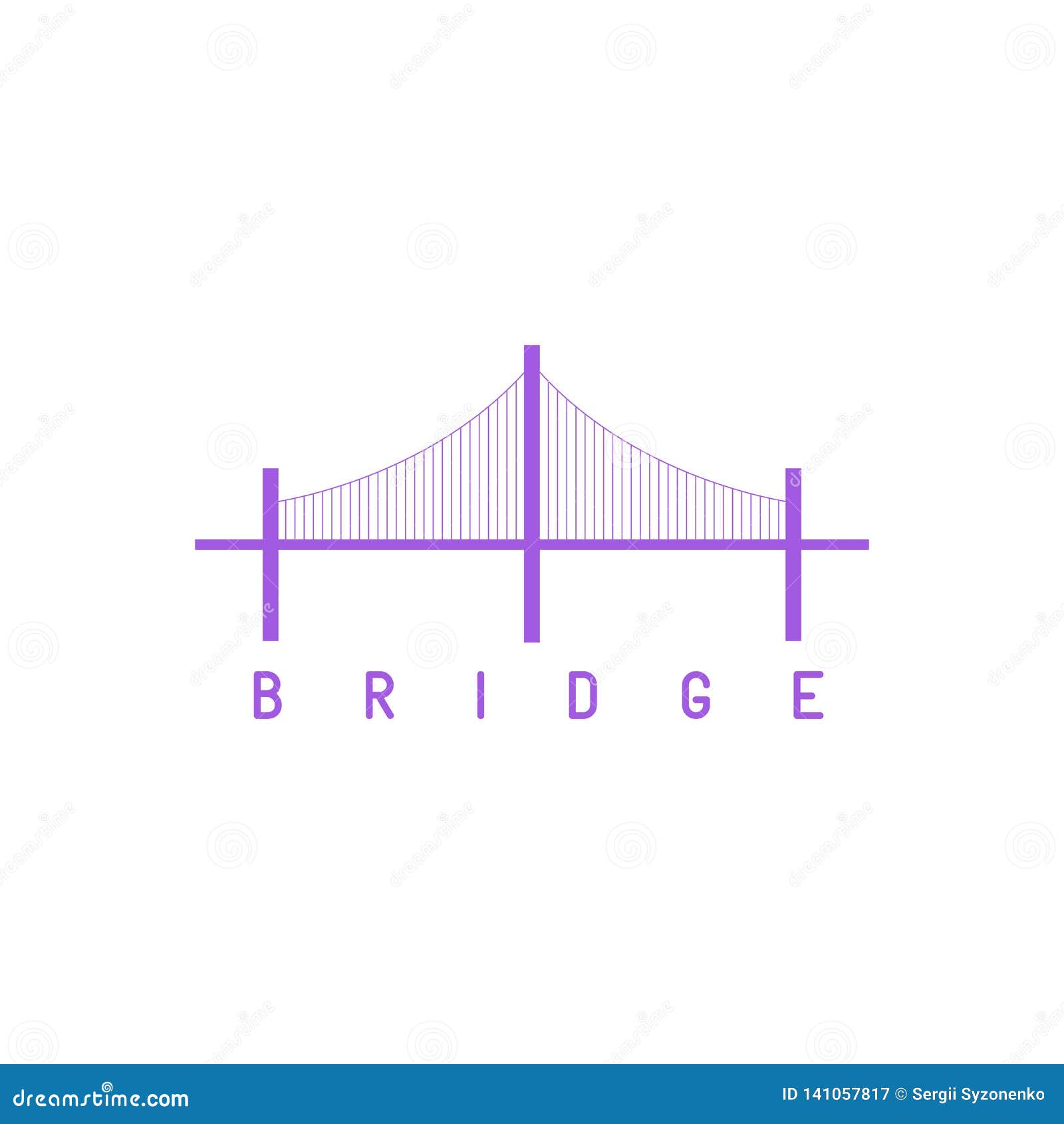 Bridge Purple Logo, Architecture Concept Icon Stock Vector ...