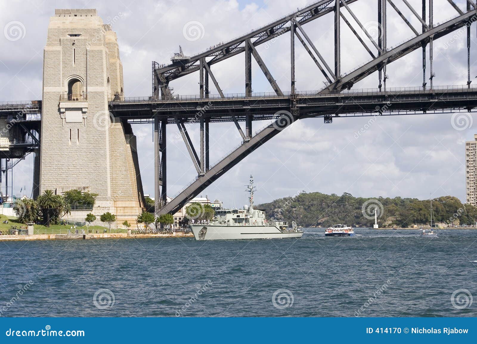 Bridge Pylon stock photo. Image of water, sydney, yacht - 414170