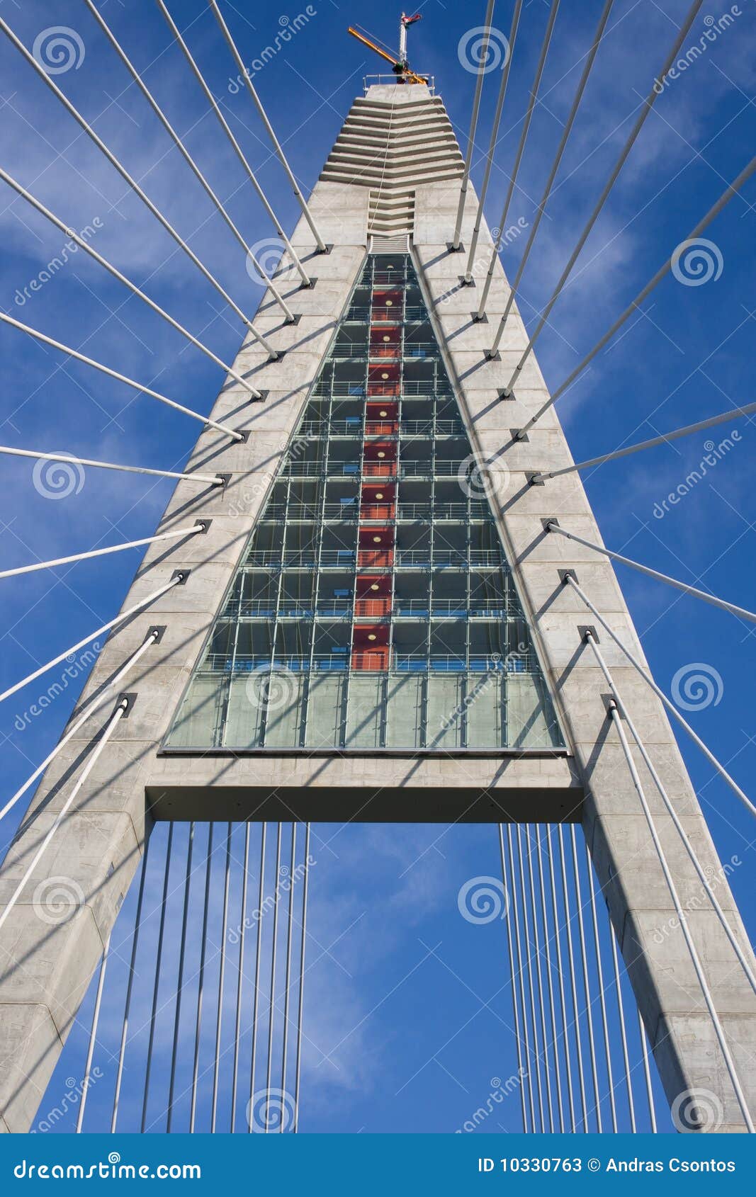Bridge Pylon and Rope Wires Stock Image - Image of bridge, pillar: 10330763