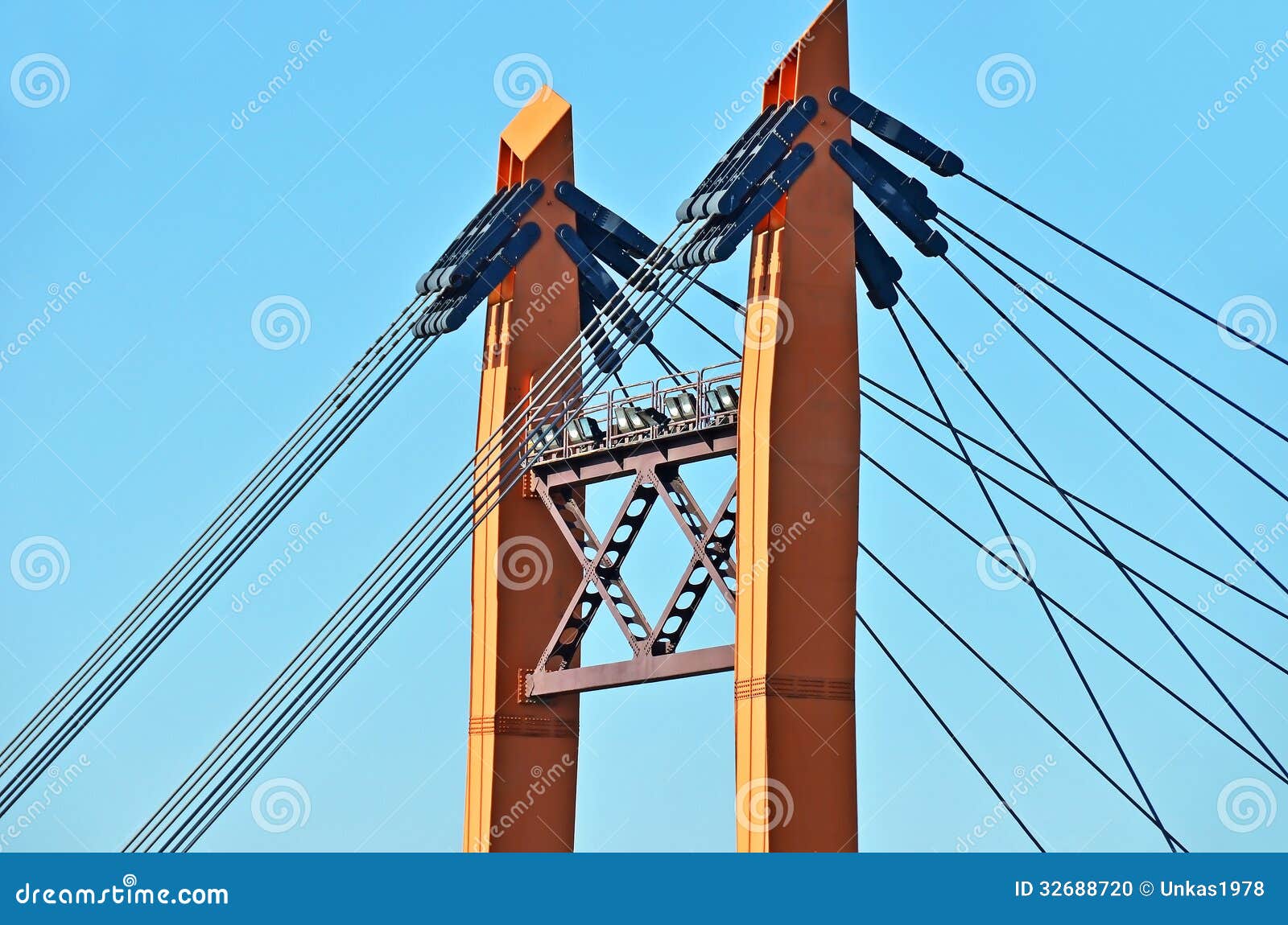 Bridge pylon stock photo. Image of industry, urban, steel - 32688720