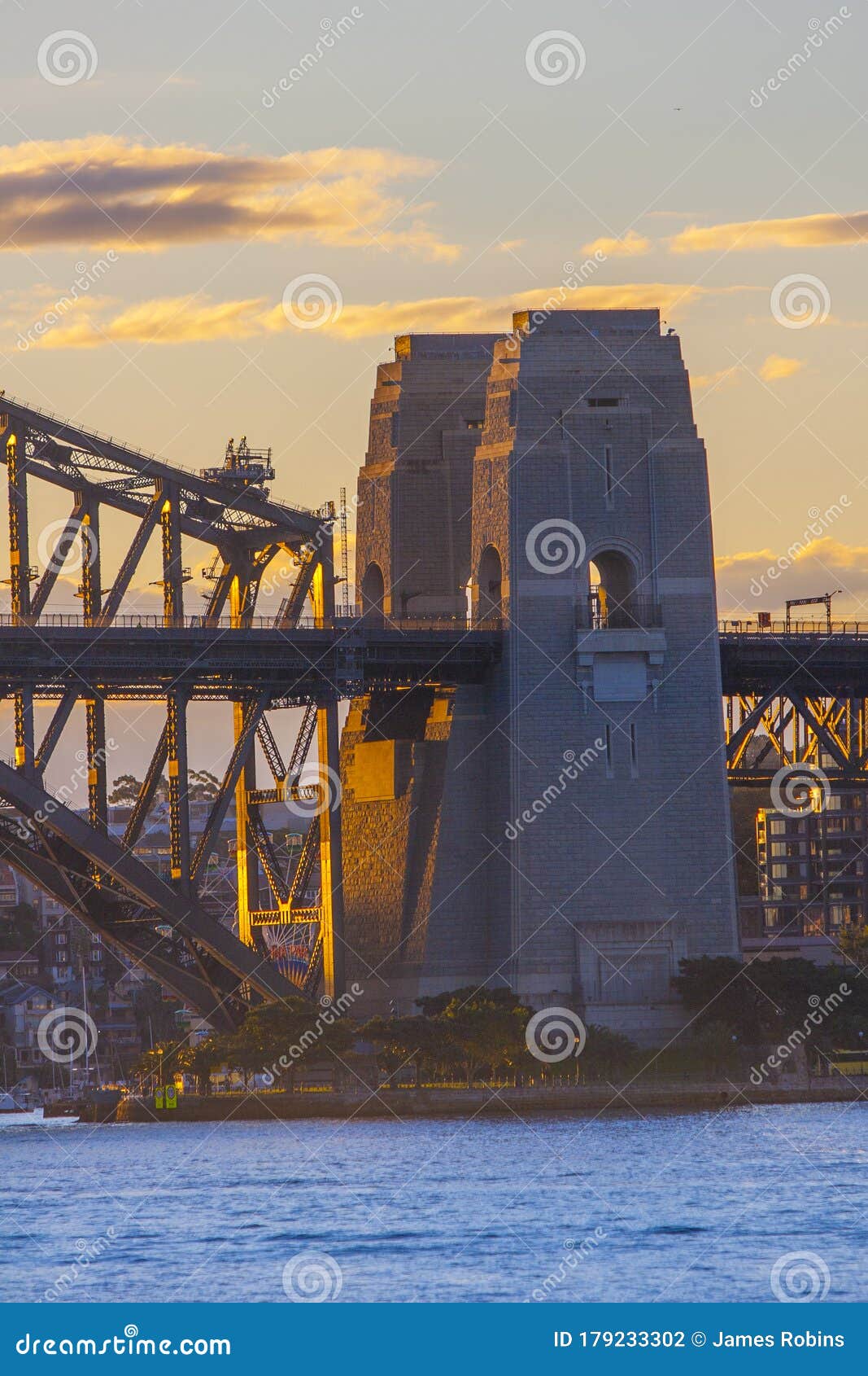 Bridge Pylons stock photo. Image of dusk, daybreak, australian - 179233302