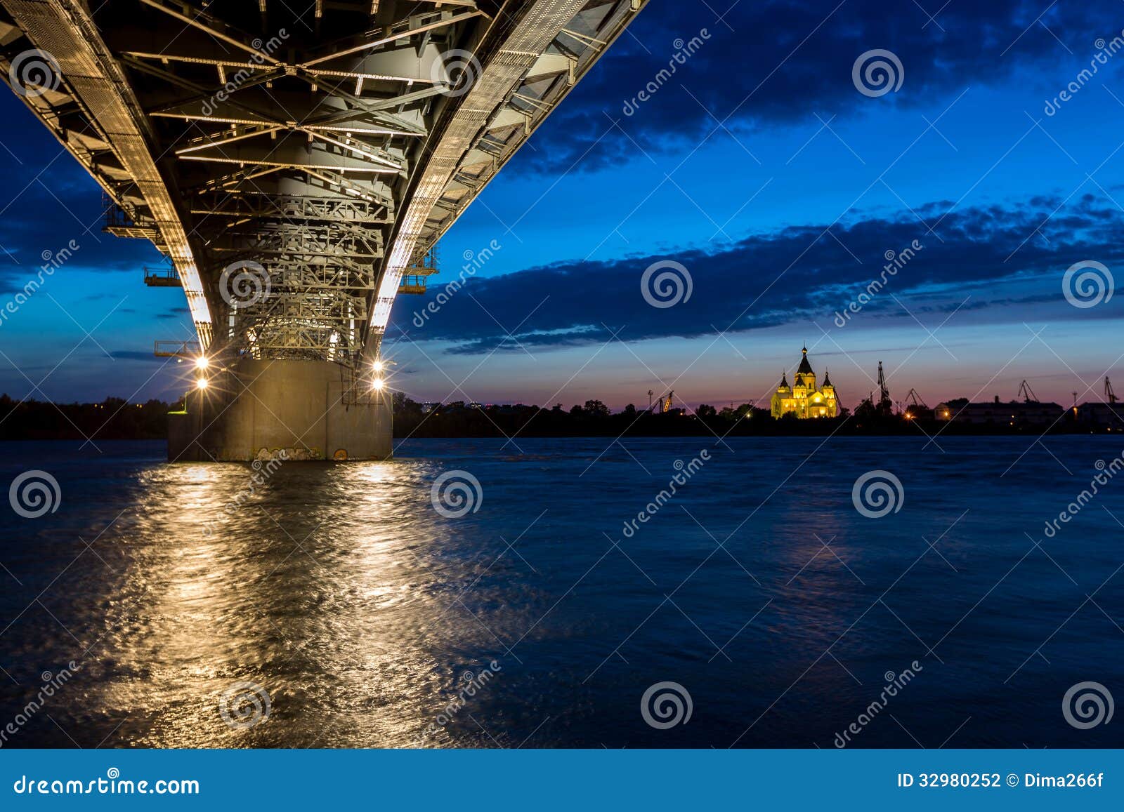 Bridge on a Quiet Night, Bottom View Stock Photo - Image of landscape ...