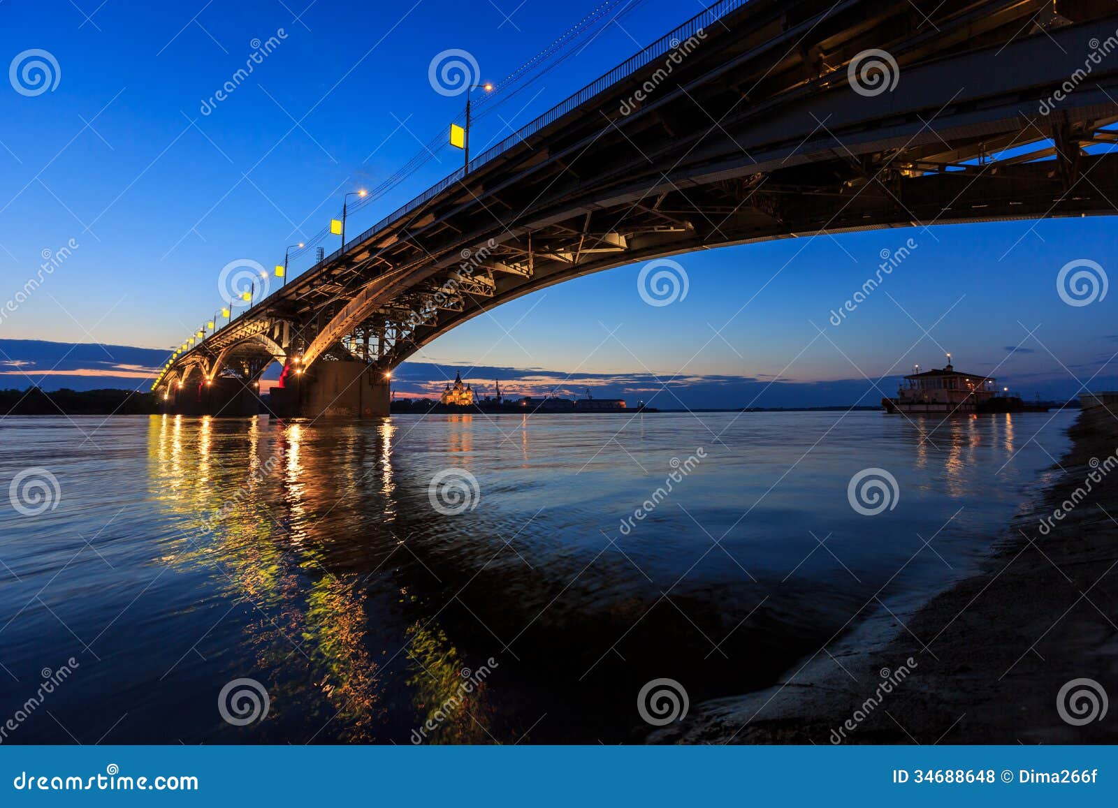 Bridge at a quiet night stock photo. Image of column - 34688648