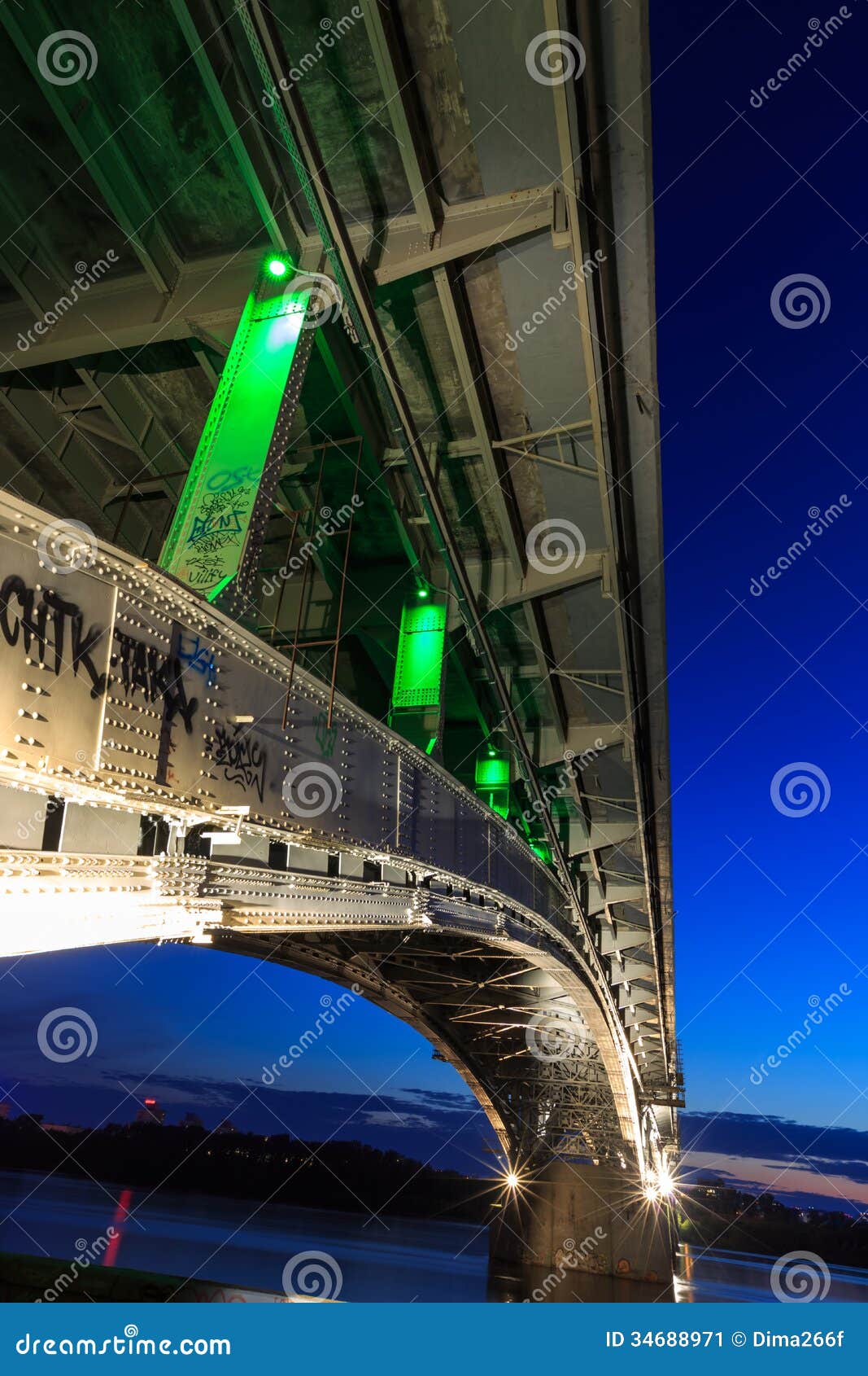 Bridge at a quiet night stock image. Image of cityscape - 34688971