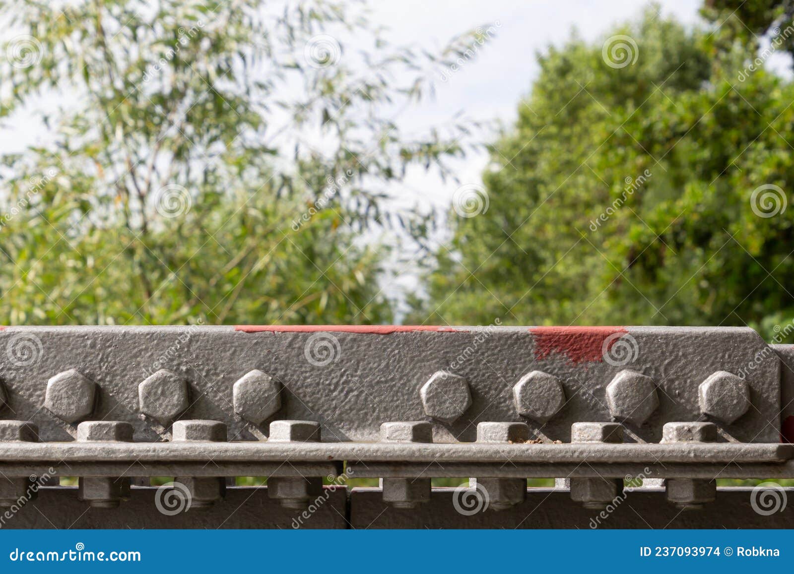 Bridge Railing Connected with Bolt and Nut Painted with Primer Paint ...