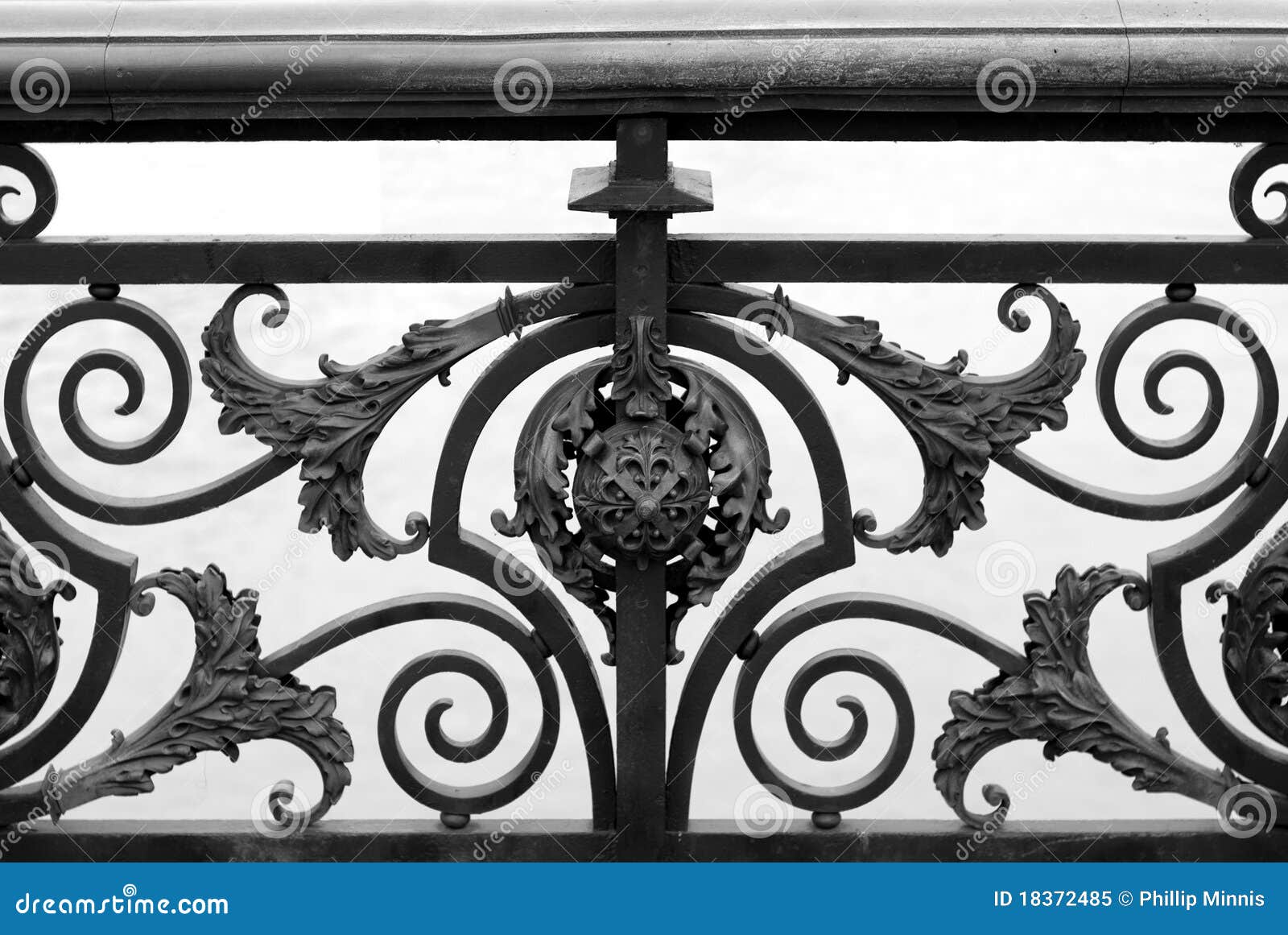 Bridge Railing Design, Paris, Stock Image - Image of leaf, railing ...