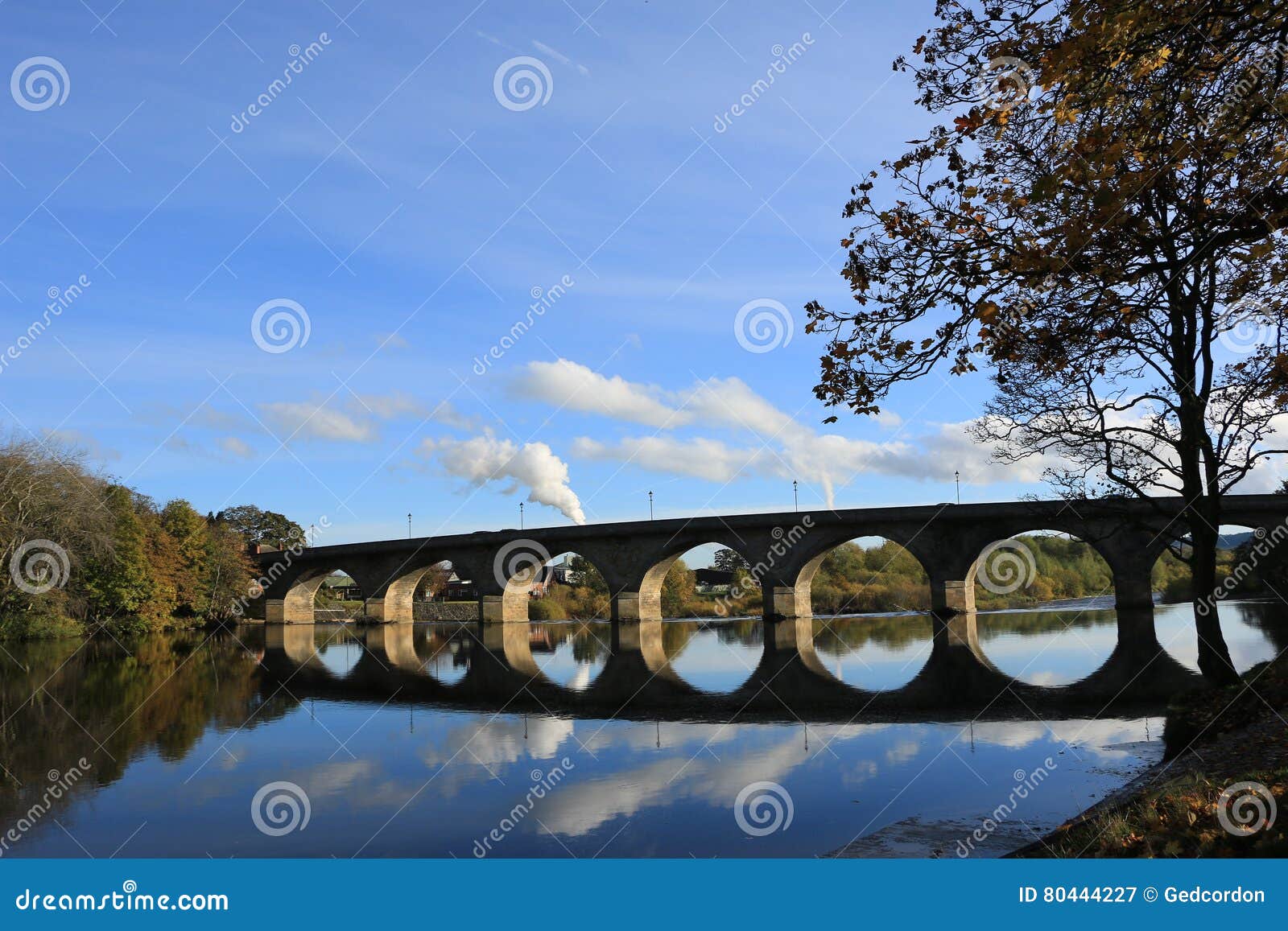 A Bridge Reflection stock image. Image of skies, reflected - 80444227