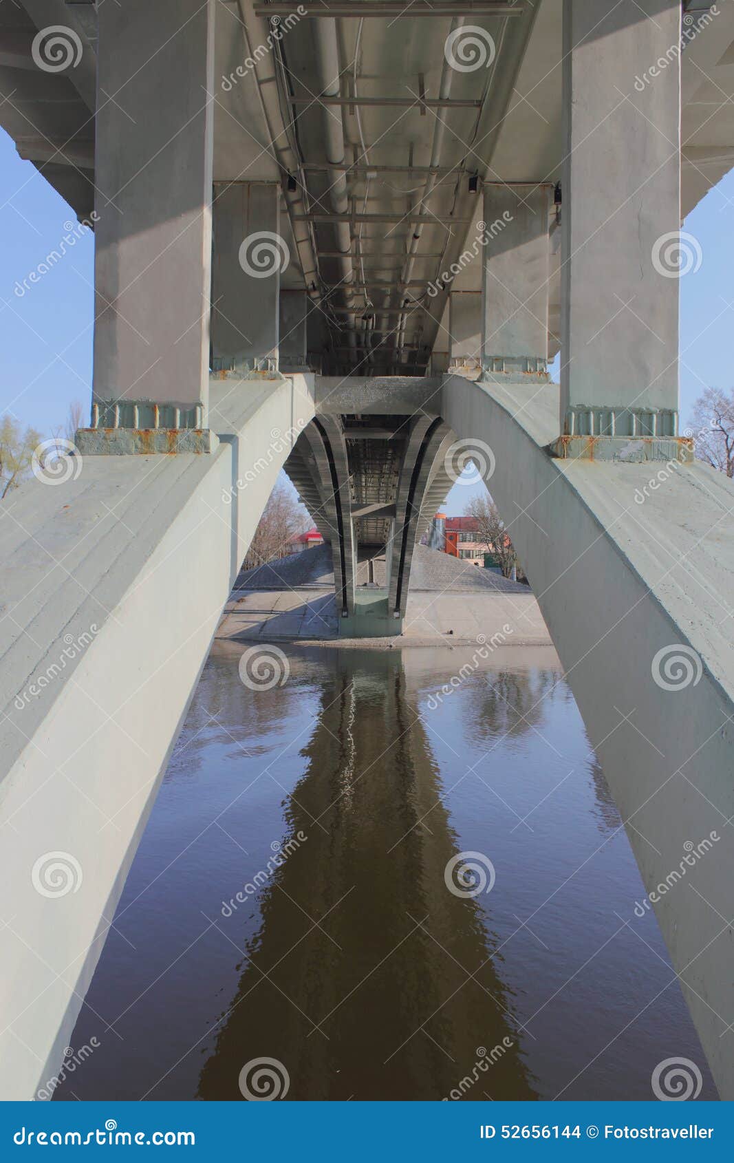 Bridge reflection in water stock photo. Image of mirror - 52656144