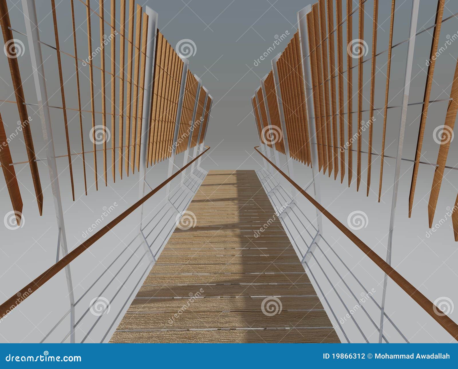 Bridge Rendered Perspective Stock Illustration - Illustration of ...