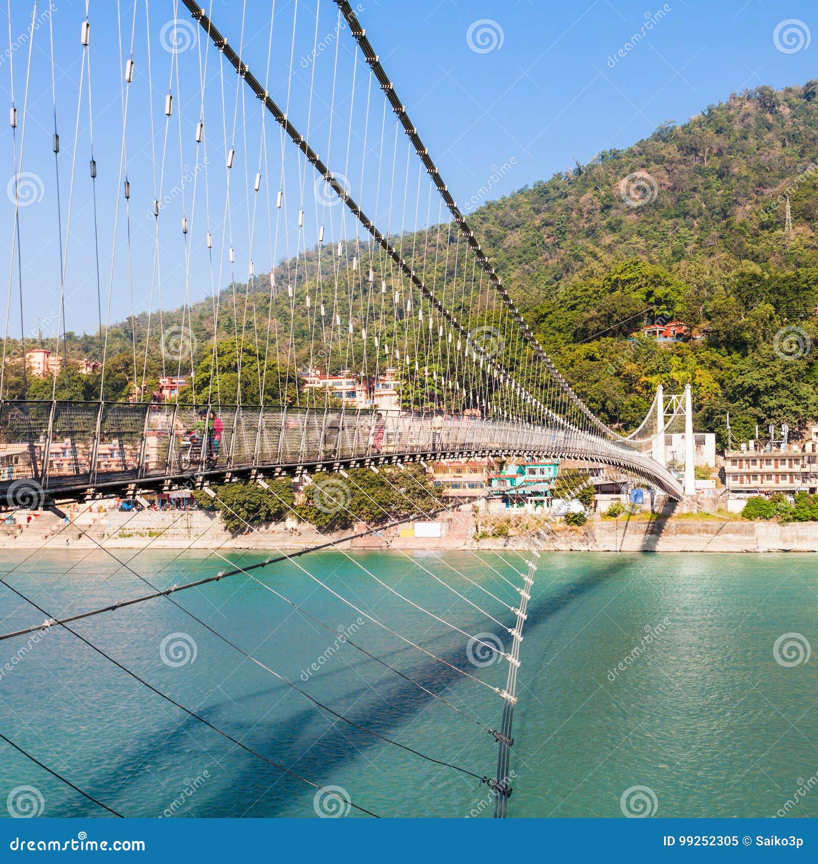 Bridge in Rishikesh stock image. Image of crossing, building - 99252305