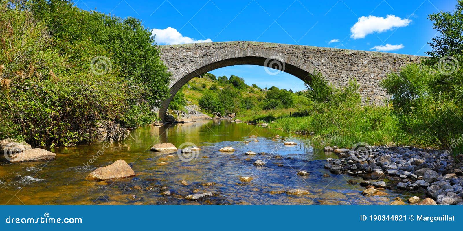 Bridge and River with Blue Sky Stock Image - Image of landscape, travel ...