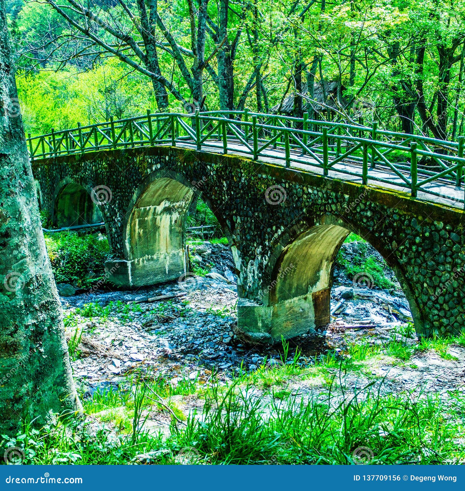 Bridge on River and Landscape Stock Photo - Image of area, peaceful ...