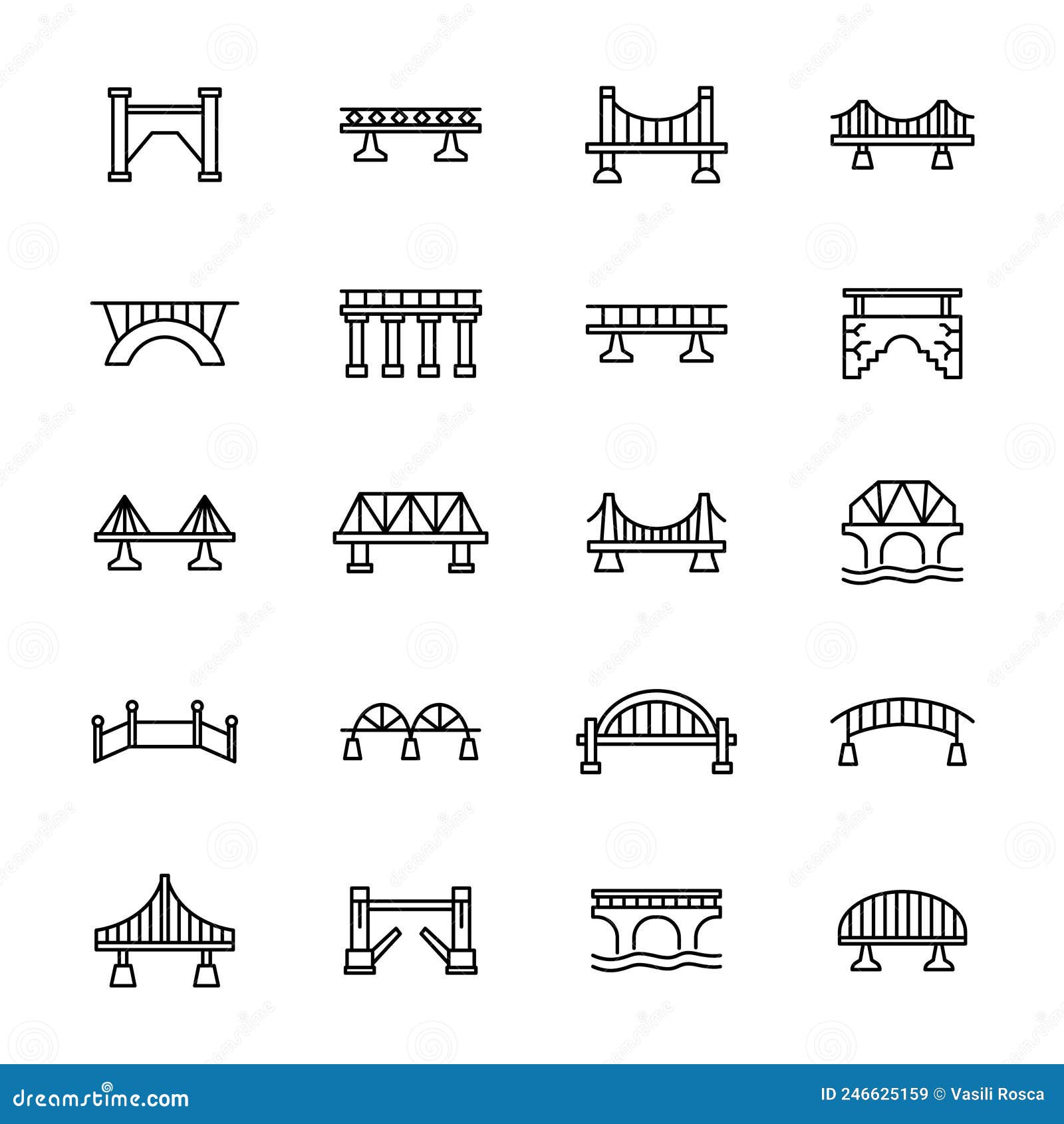 Road Map Linear Icons Set. Navigation, Directions, Routes, Planning ...