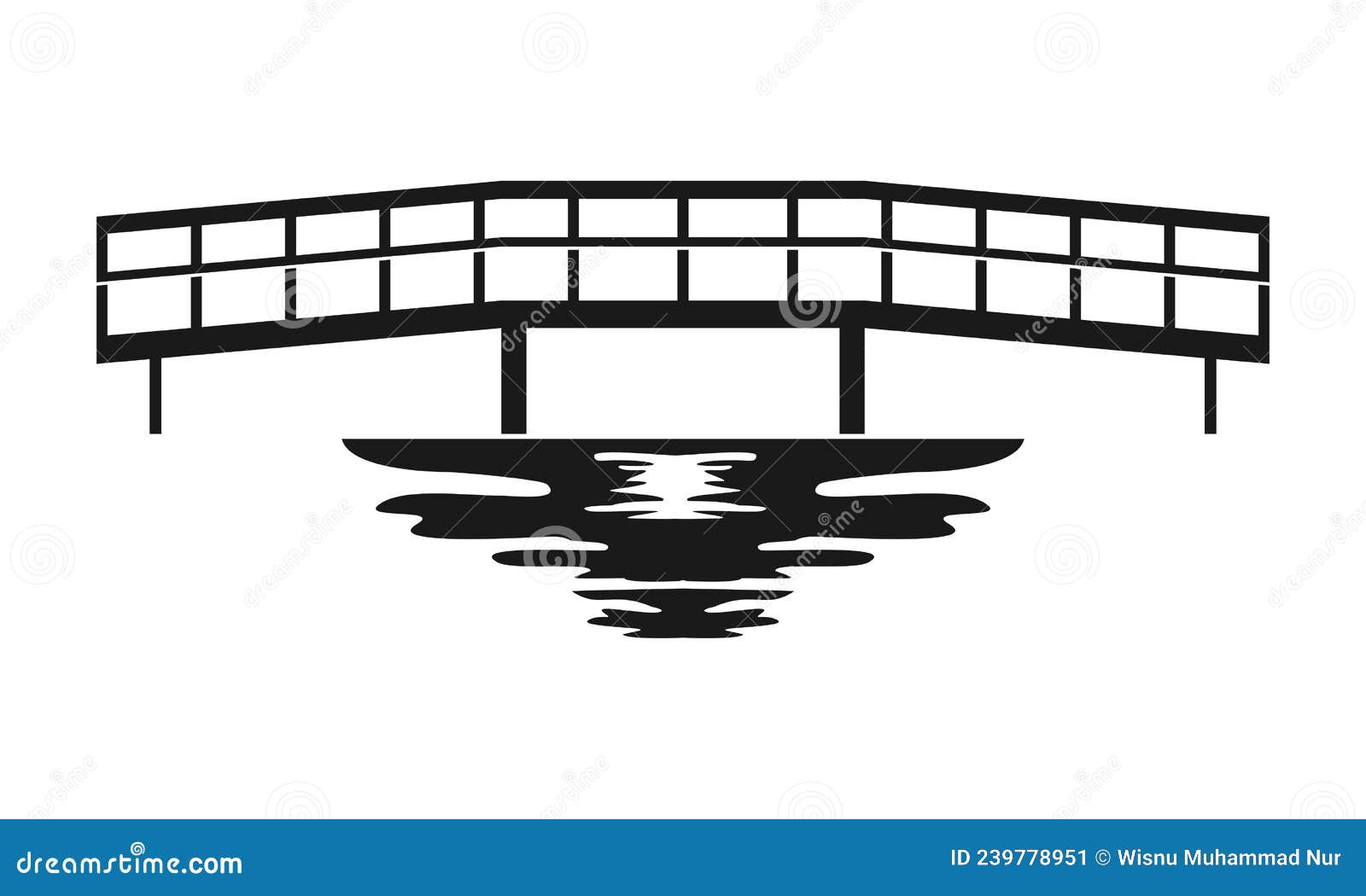 Bridge in the River Vector Design Stock Vector - Illustration of ...