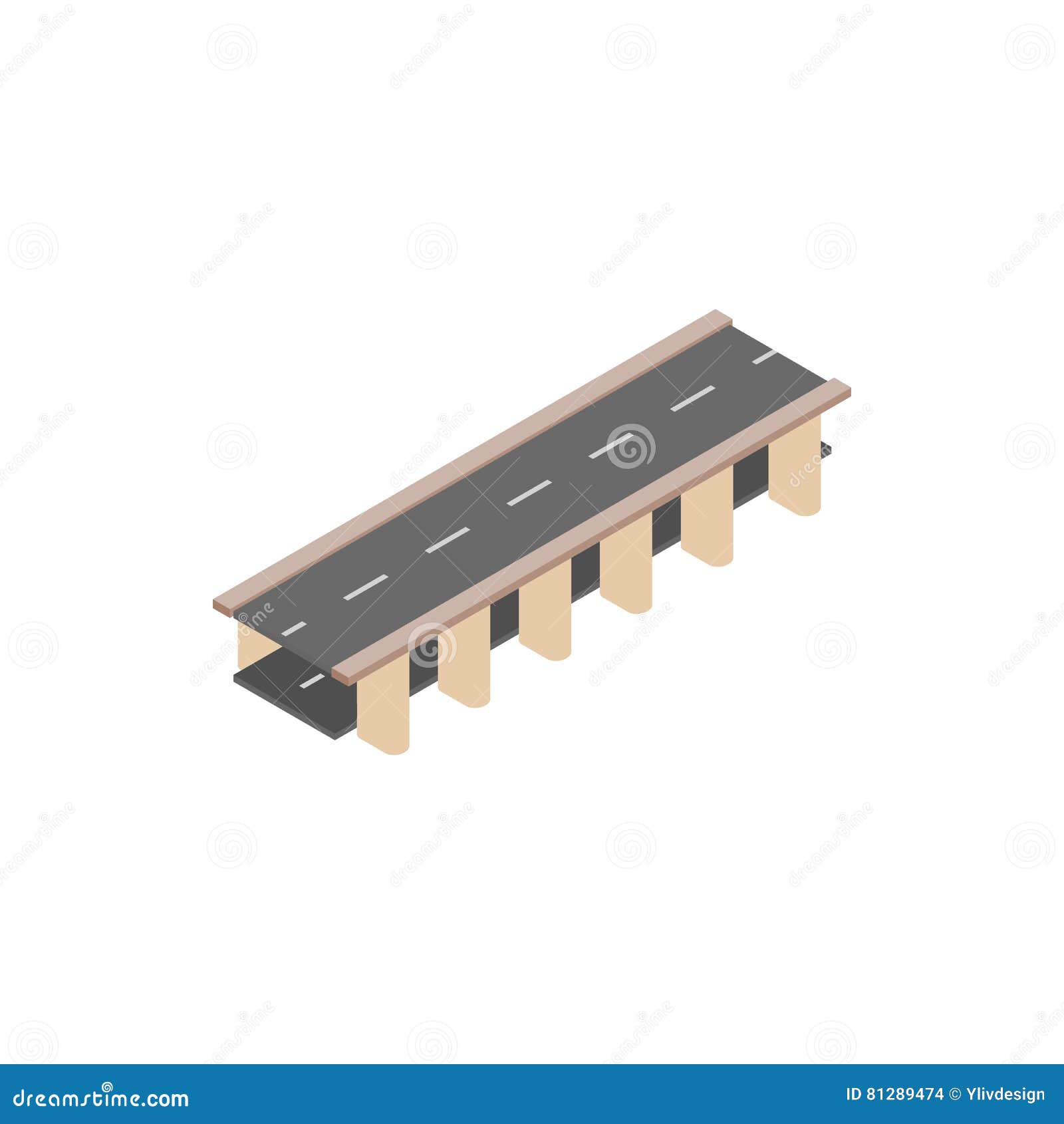 Bridge Road Icon, Isometric 3d Style Stock Vector - Illustration of ...