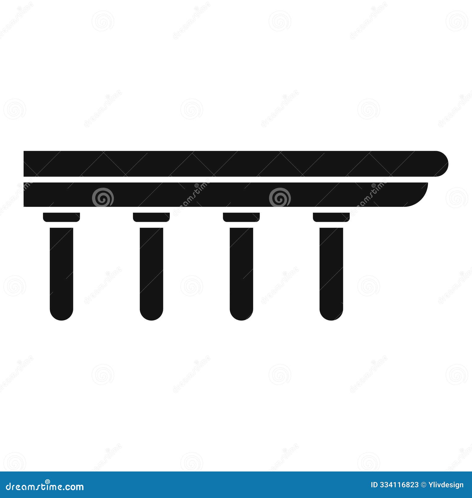 Bridge with Road Marking Connecting Two Sides Icon Stock Illustration ...