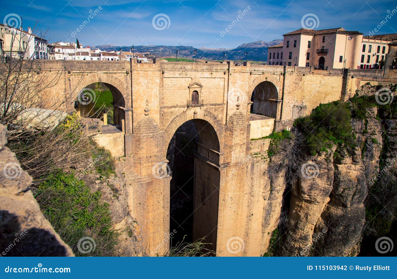 Bridge in Ronda Spain stock photo. Image of bridge, landmark - 115103942