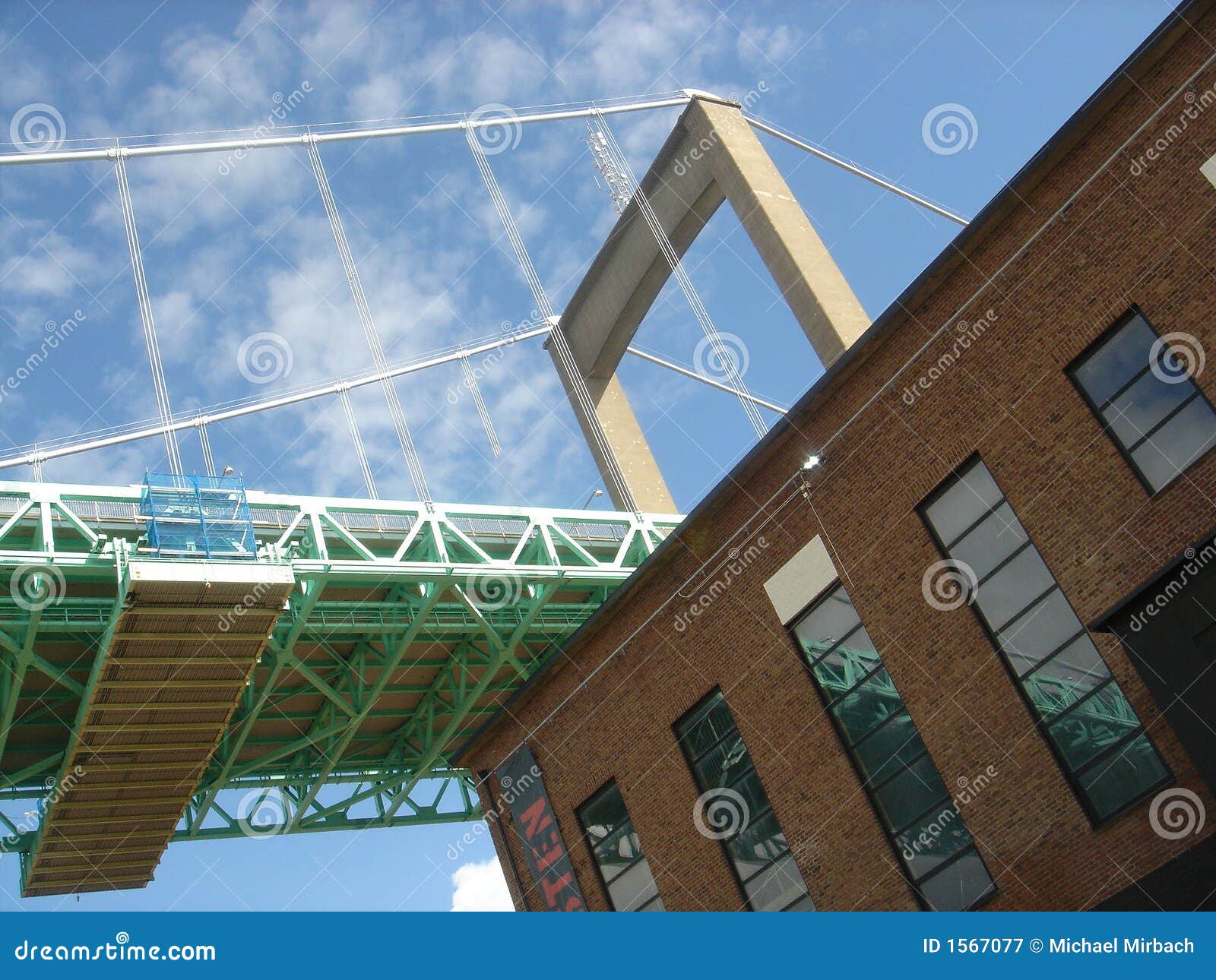 A bridge on the roof stock image. Image of goteborg, building - 1567077