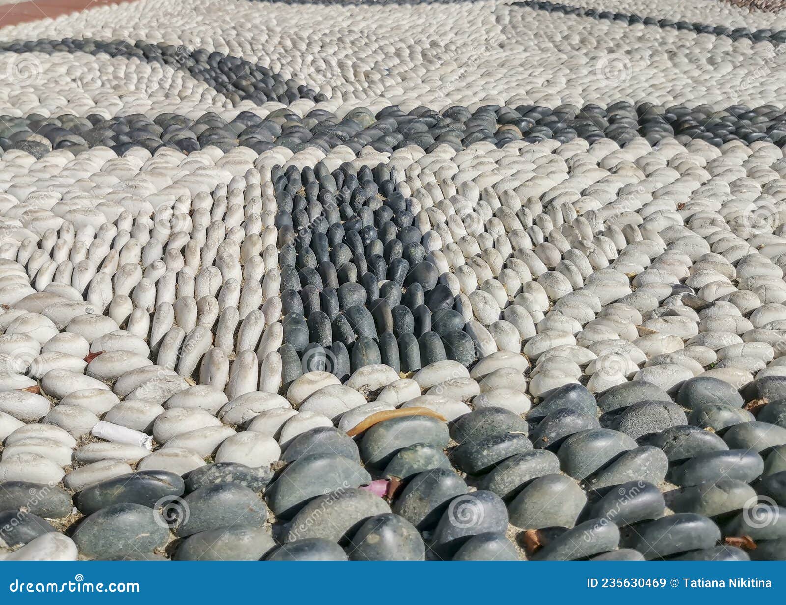 Bridge of Round Sea Stones. Structured Background, Angular View Stock ...