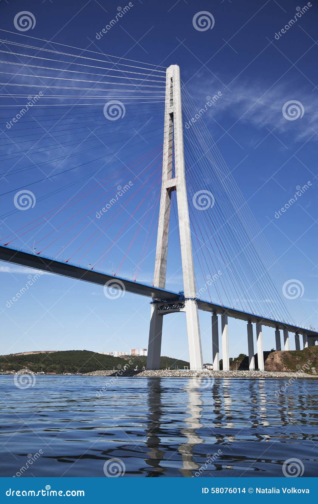 Bridge Russky through the Strait of Eastern Bosphorus Stock Photo ...