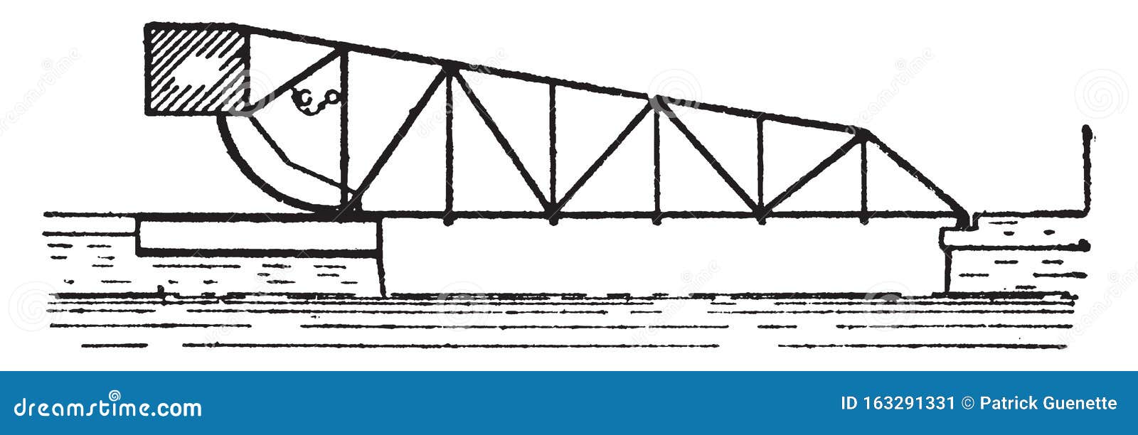 Moveable Bridge Line Icon Isolated On White Background. Urban ...