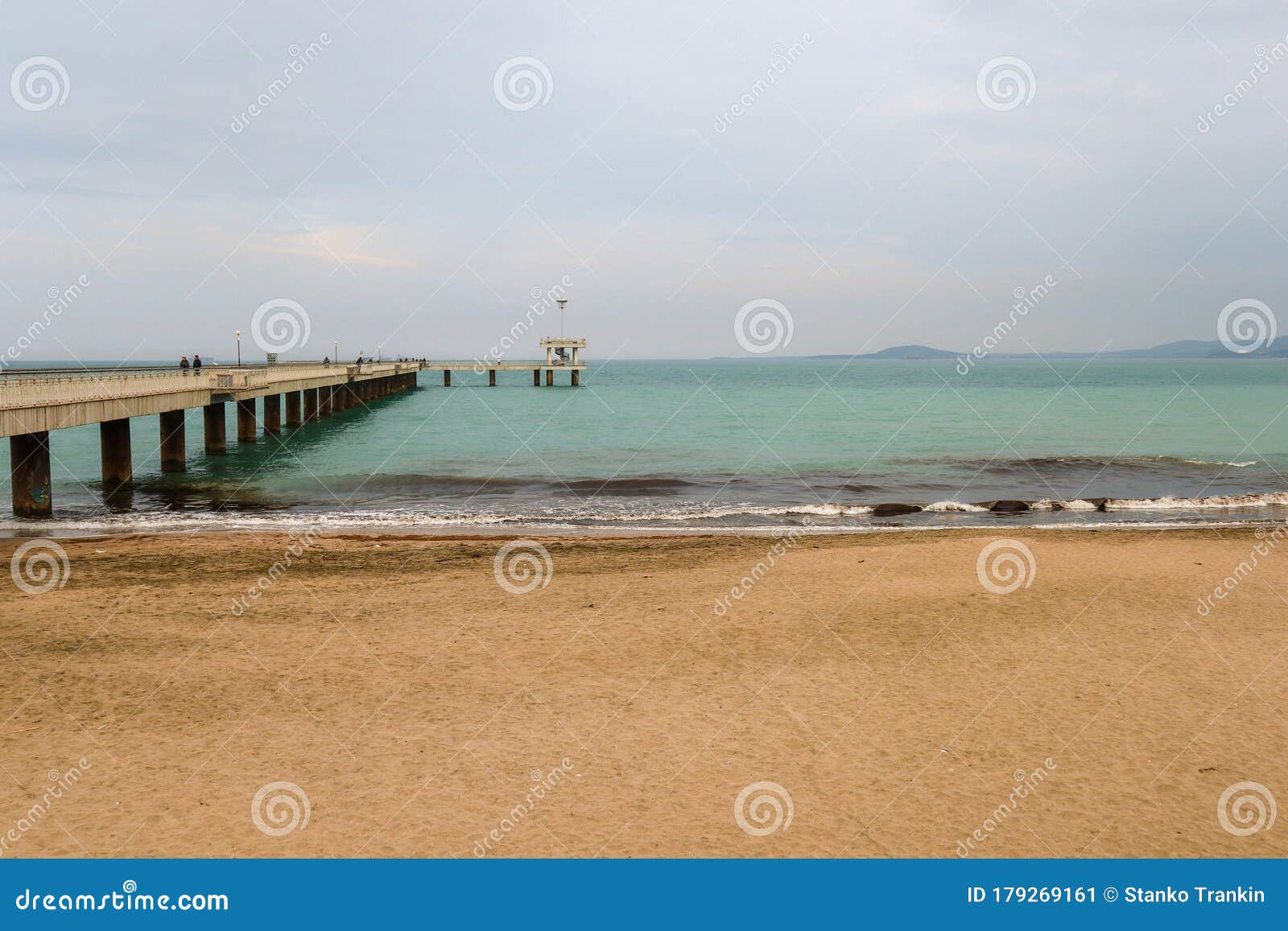 Bridge in the sea stock image. Image of sand, shore - 179269161