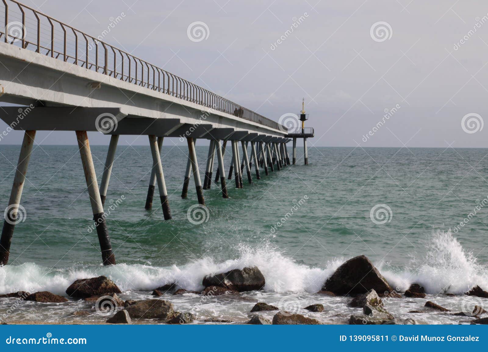 Bridge on the sea. stock image. Image of spain, horizon - 139095811