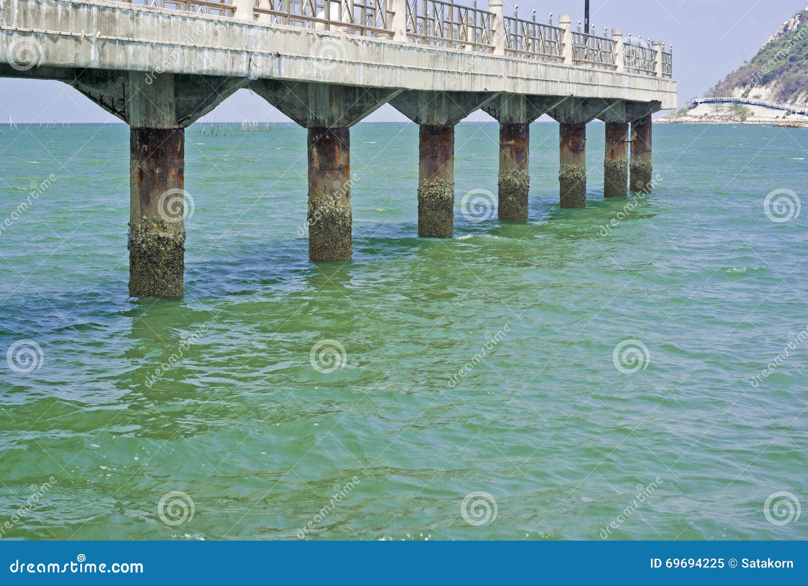 Bridge in the sea stock image. Image of closeup, ocean - 69694225