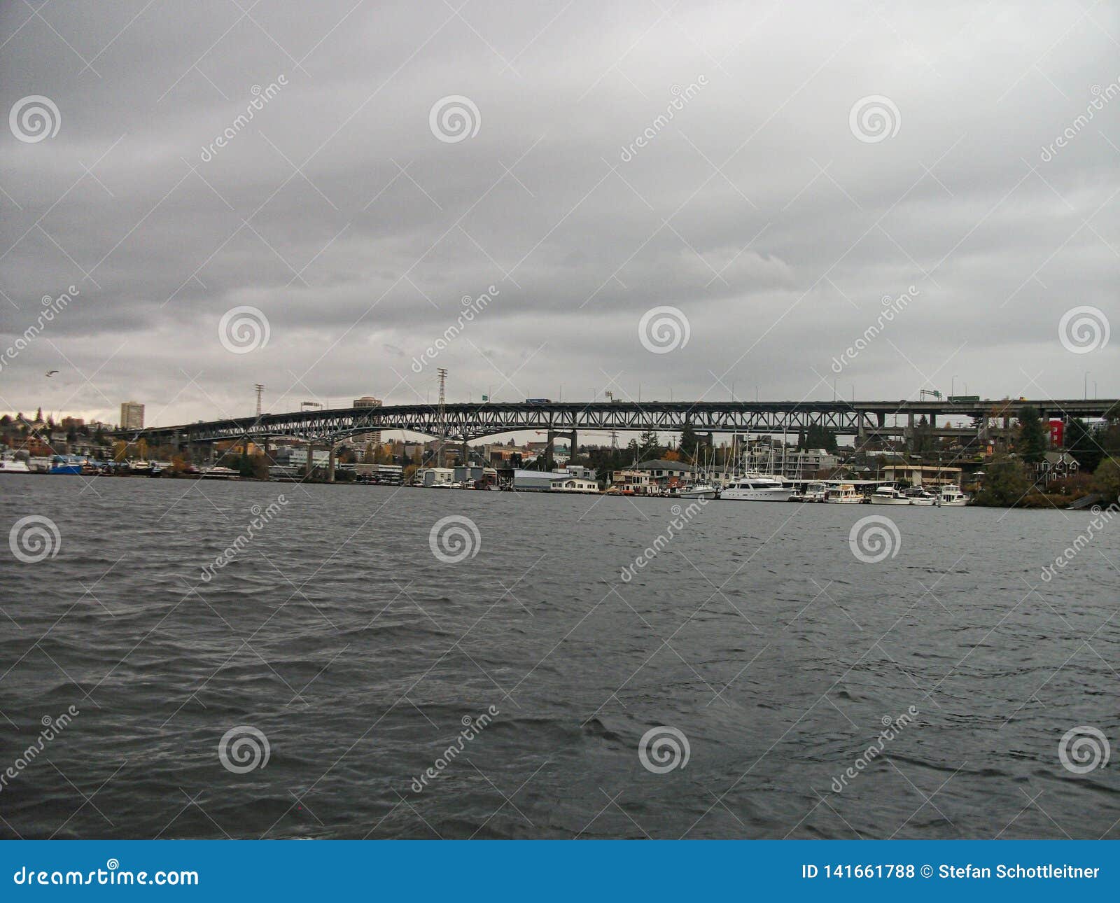 A bridge in seattle stock photo. Image of landmark, landscape - 141661788