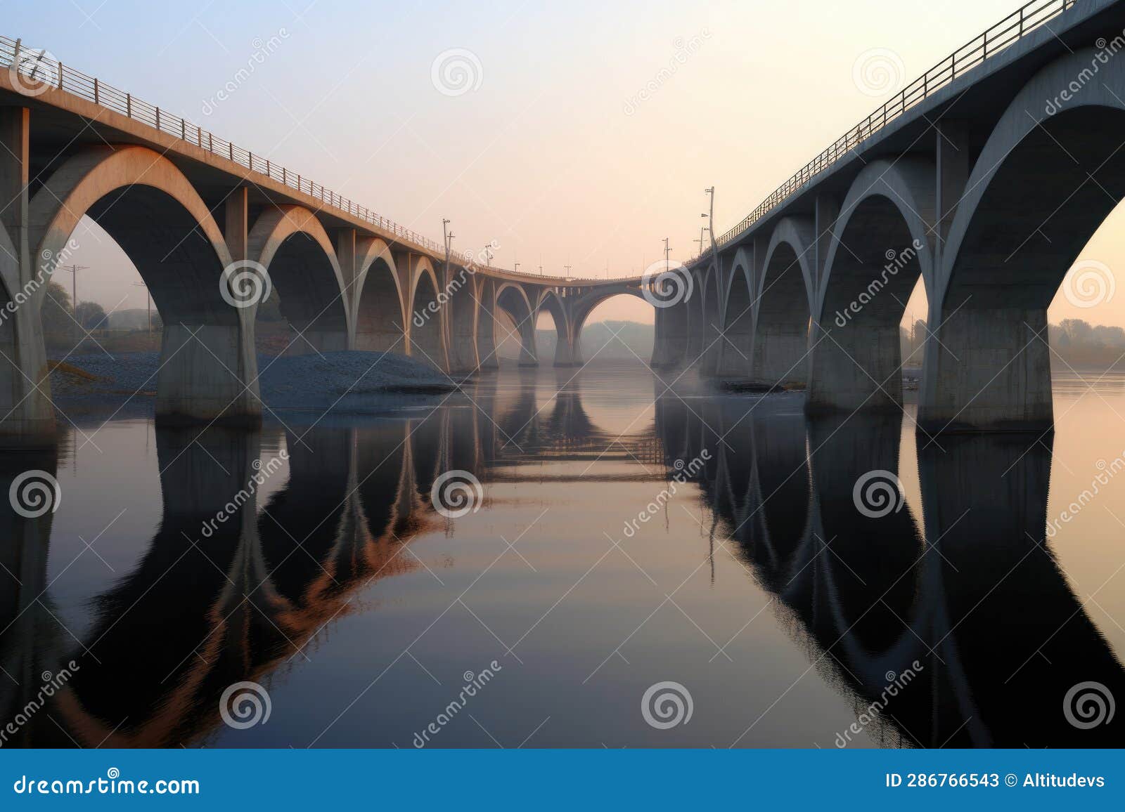 Bridge Segments Connecting Over Water Stock Image - Image of ...