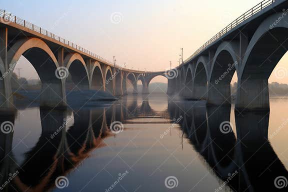 Bridge Segments Connecting Over Water Stock Image - Image of ...