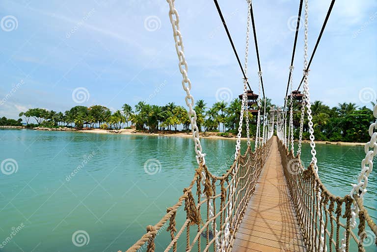 Bridge in Sentosa stock image. Image of destination, water - 6030397