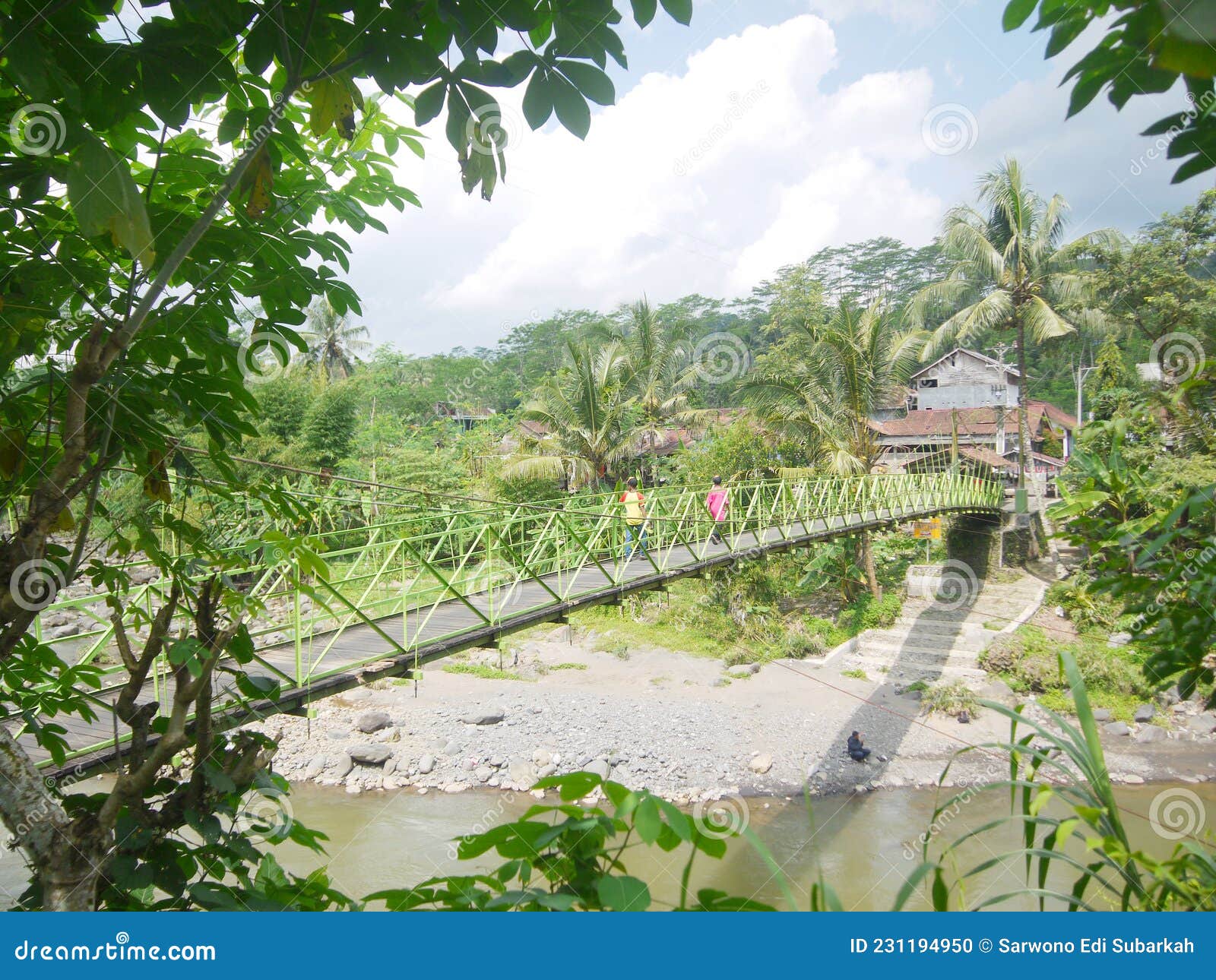 Bridge Over the River in Central Java, Indonesia Stock Photo - Image of ...