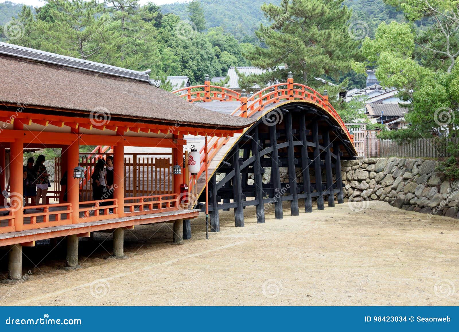 Bridge of Shinto Shrine of Miyajima Shrin Editorial Stock Image - Image ...