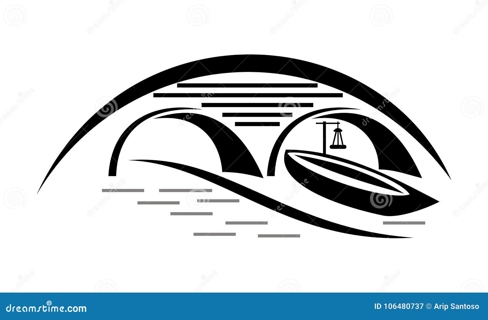 Bridge Ship Logo Design Template Stock Vector - Illustration of drawing ...