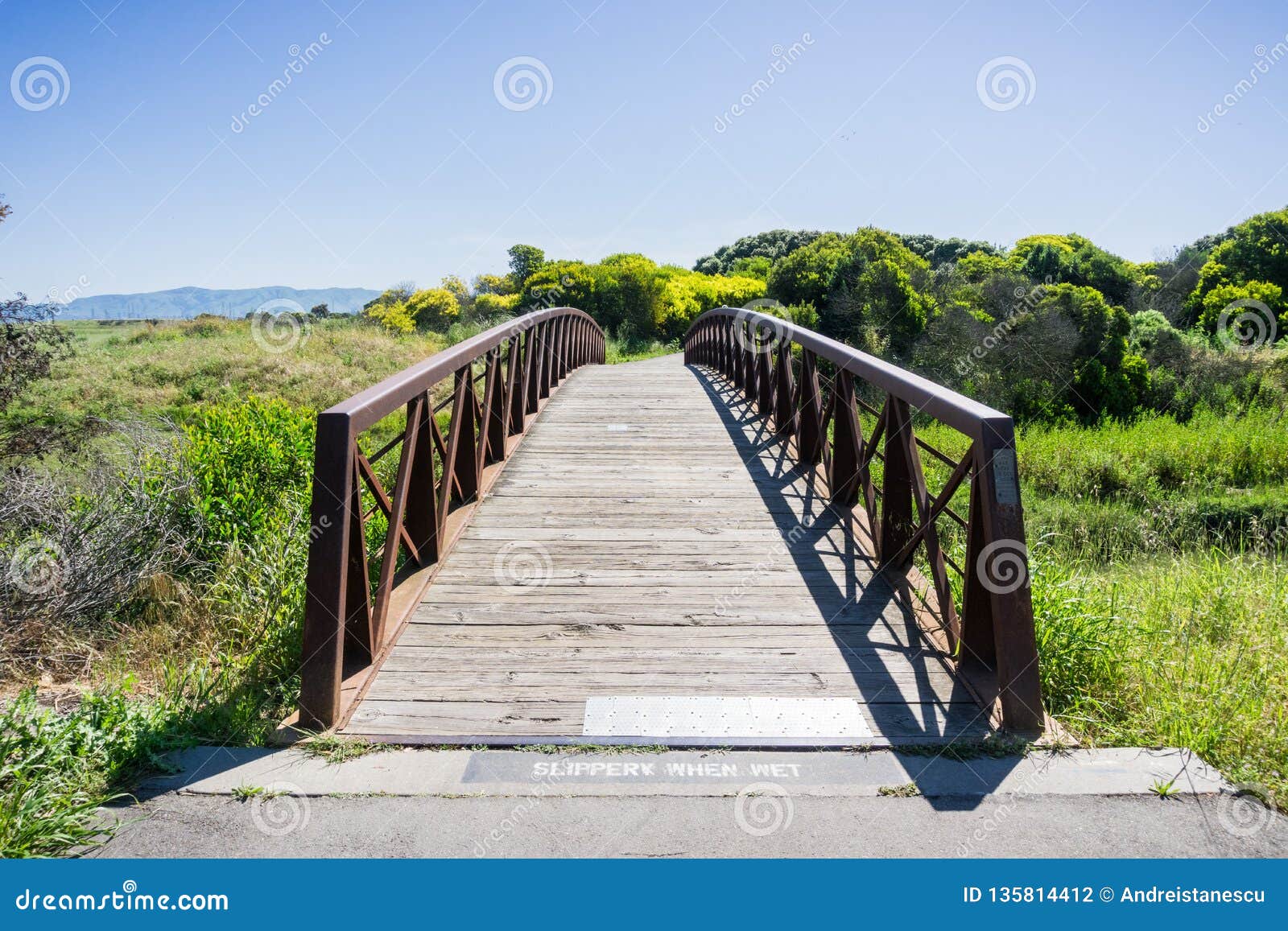 Bridge in Shoreline Park, Mountain View, California Stock Photo - Image ...
