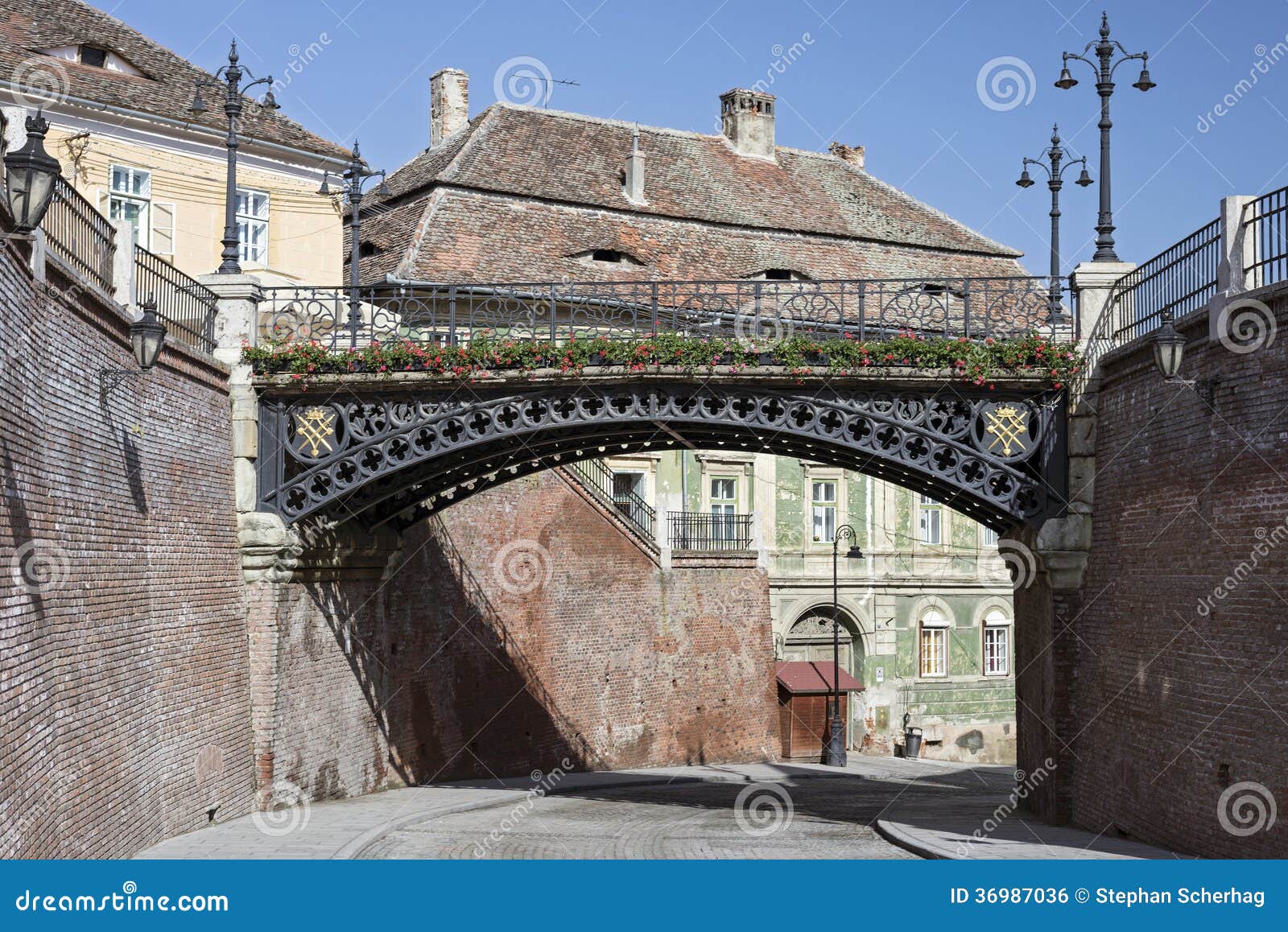Bridge in Sibiu stock photo. Image of europe, residential - 36987036