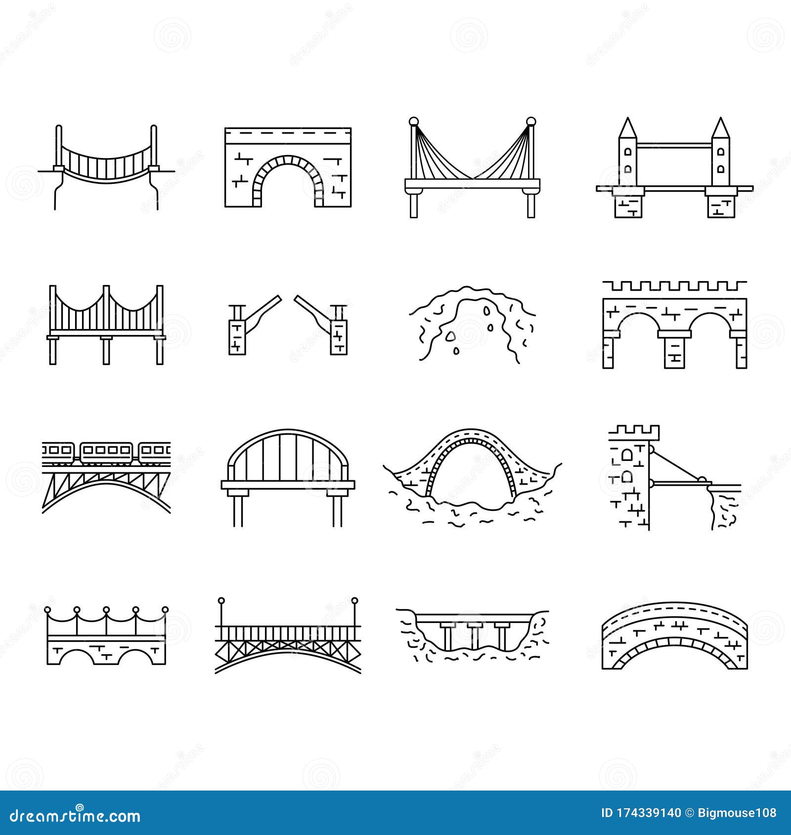 Bridge Sign Icon In Comic Style. Drawbridge Vector Cartoon Illustration ...