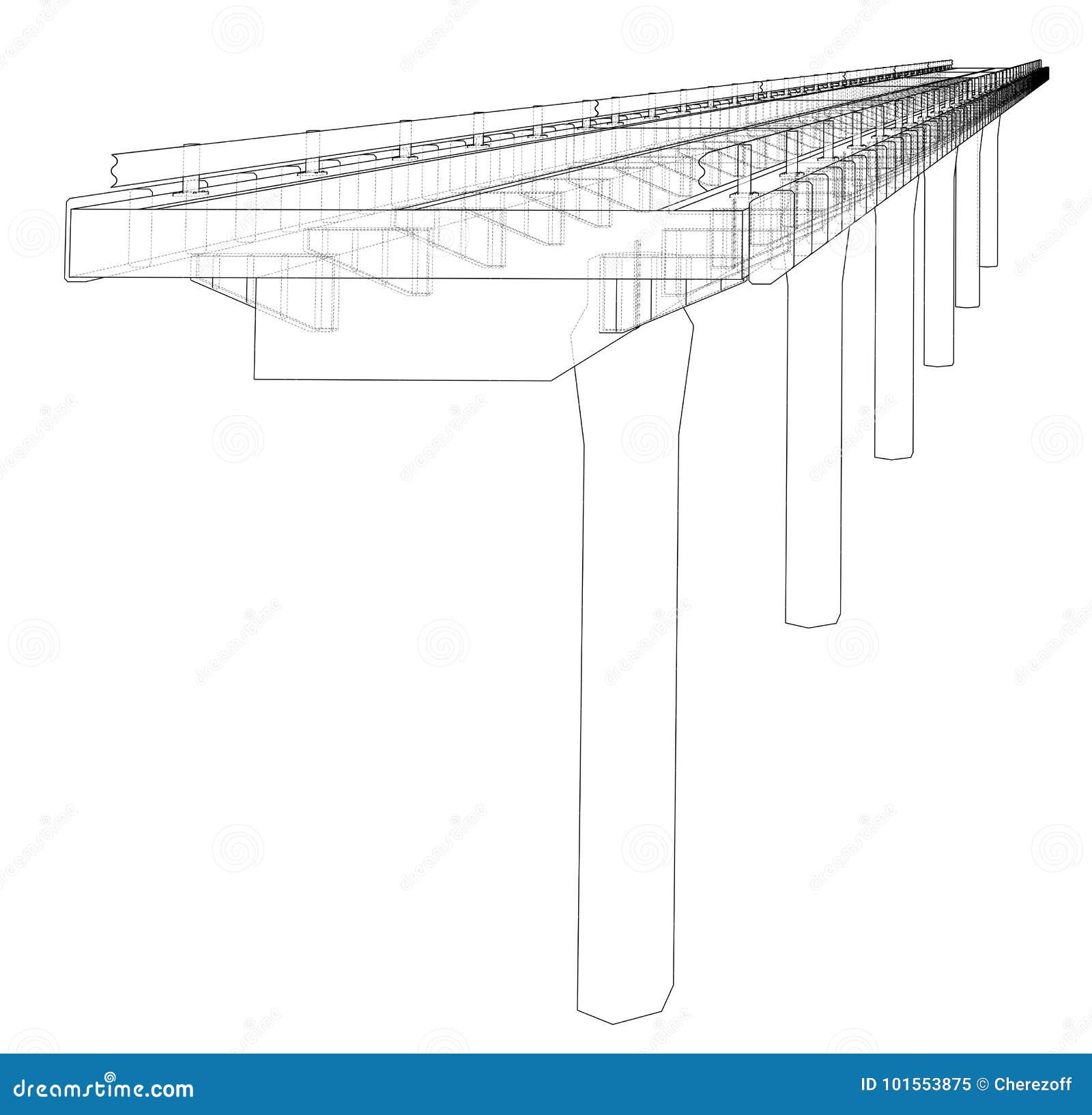 Bridge sketch. Vector stock vector. Illustration of silhouette - 101553875