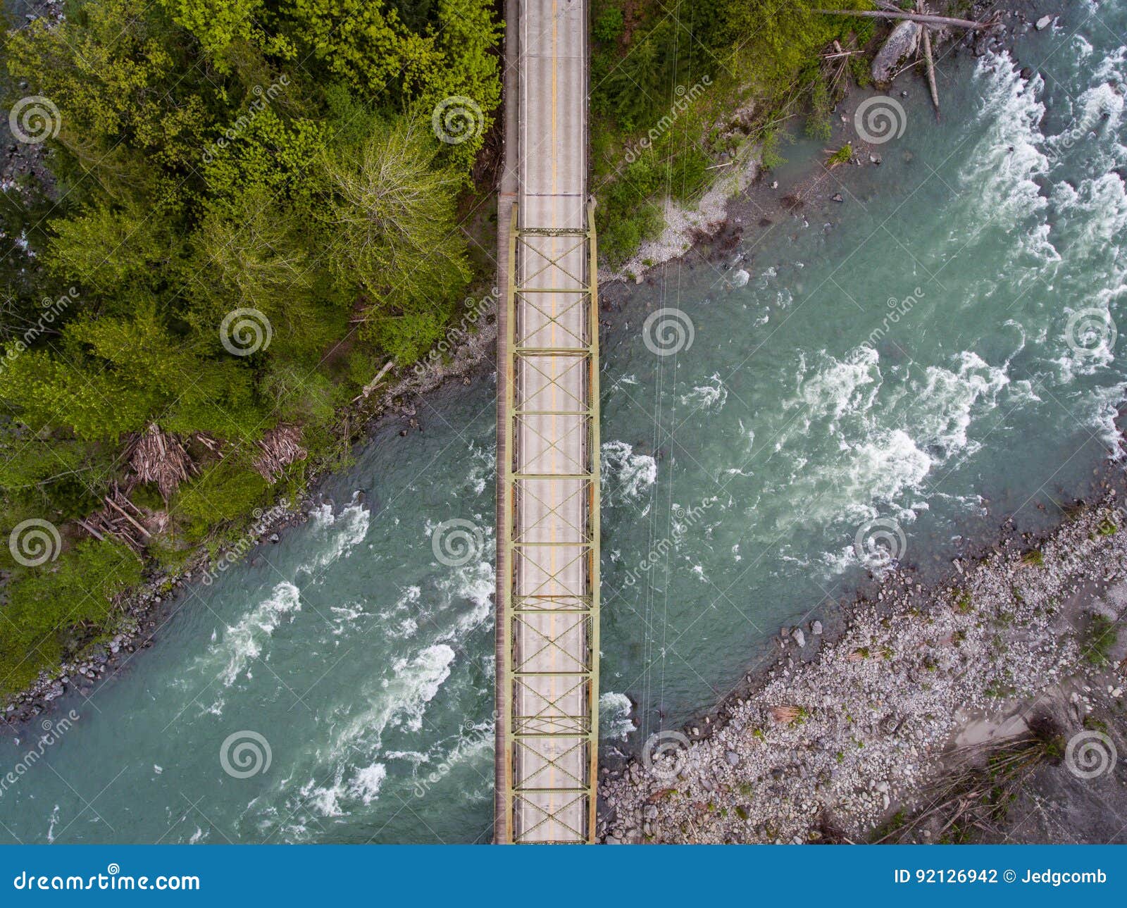Bridge and Skykomish River stock photo. Image of river - 92126942