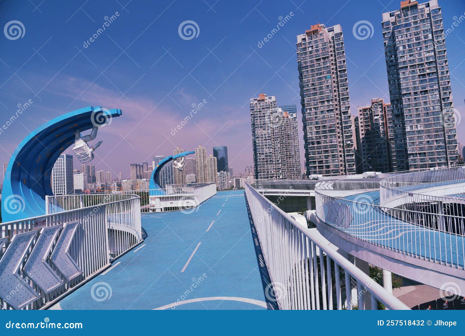 Bridge and skyscrapers stock photo. Image of high, urban - 257518432