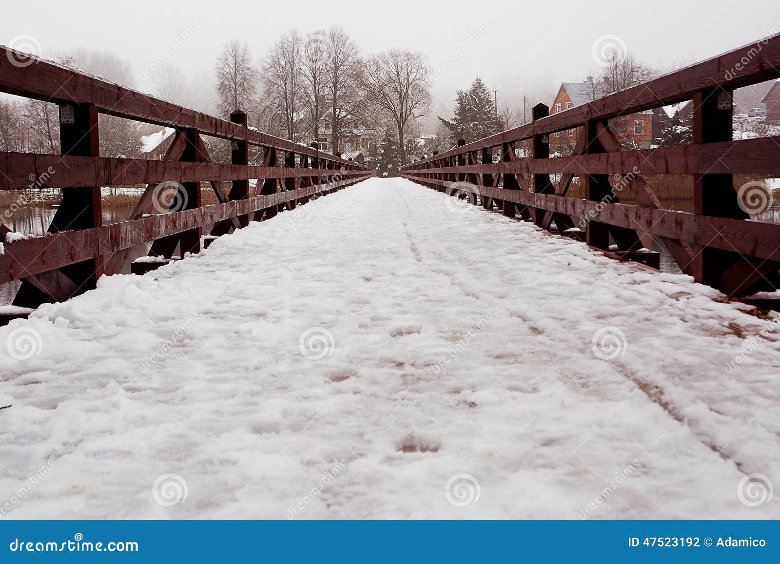 Bridge with snow stock photo. Image of bridge, country - 47523192