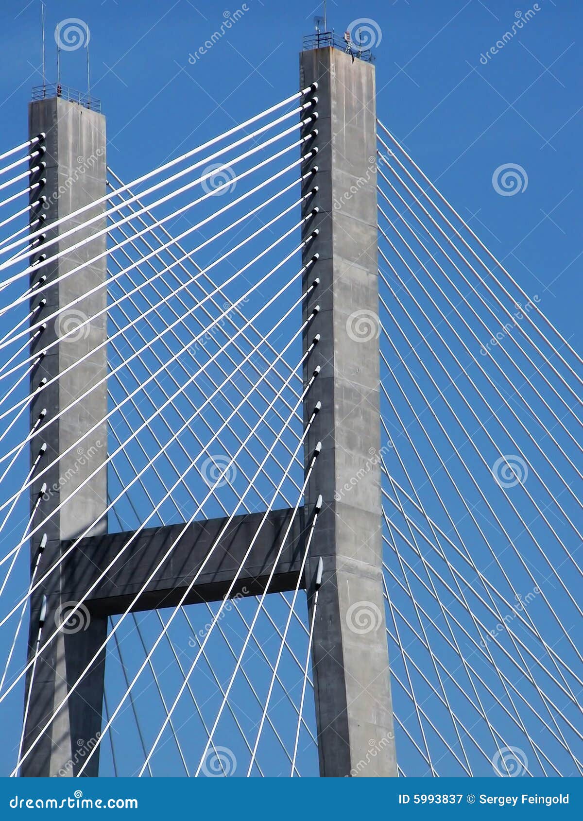 Concrete Suspension Bridge Supports With Multiple Ropes. Royalty-Free ...