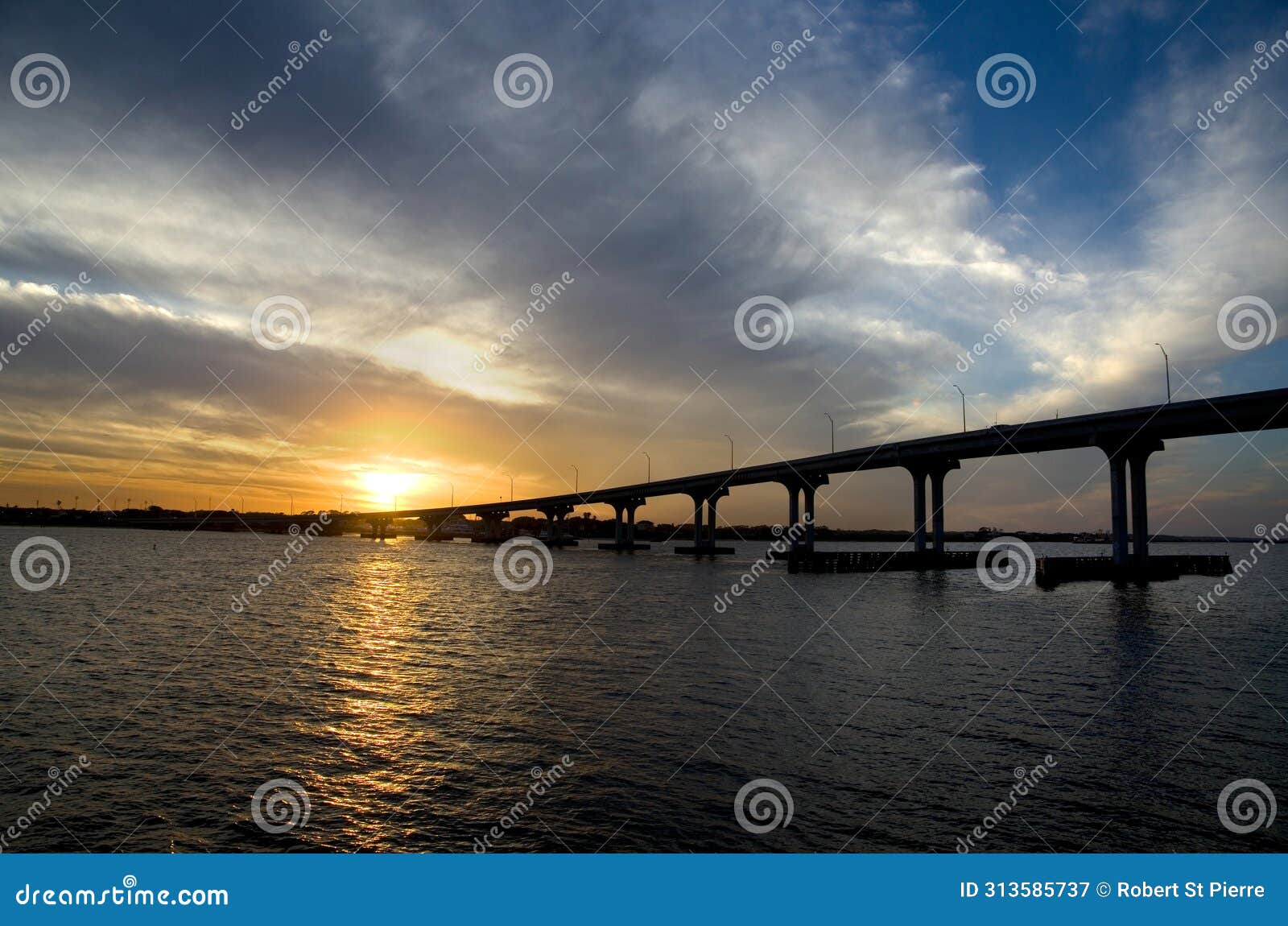 Bridge between St.Augustine and Vilano Beach Florida at Sunset Stock ...