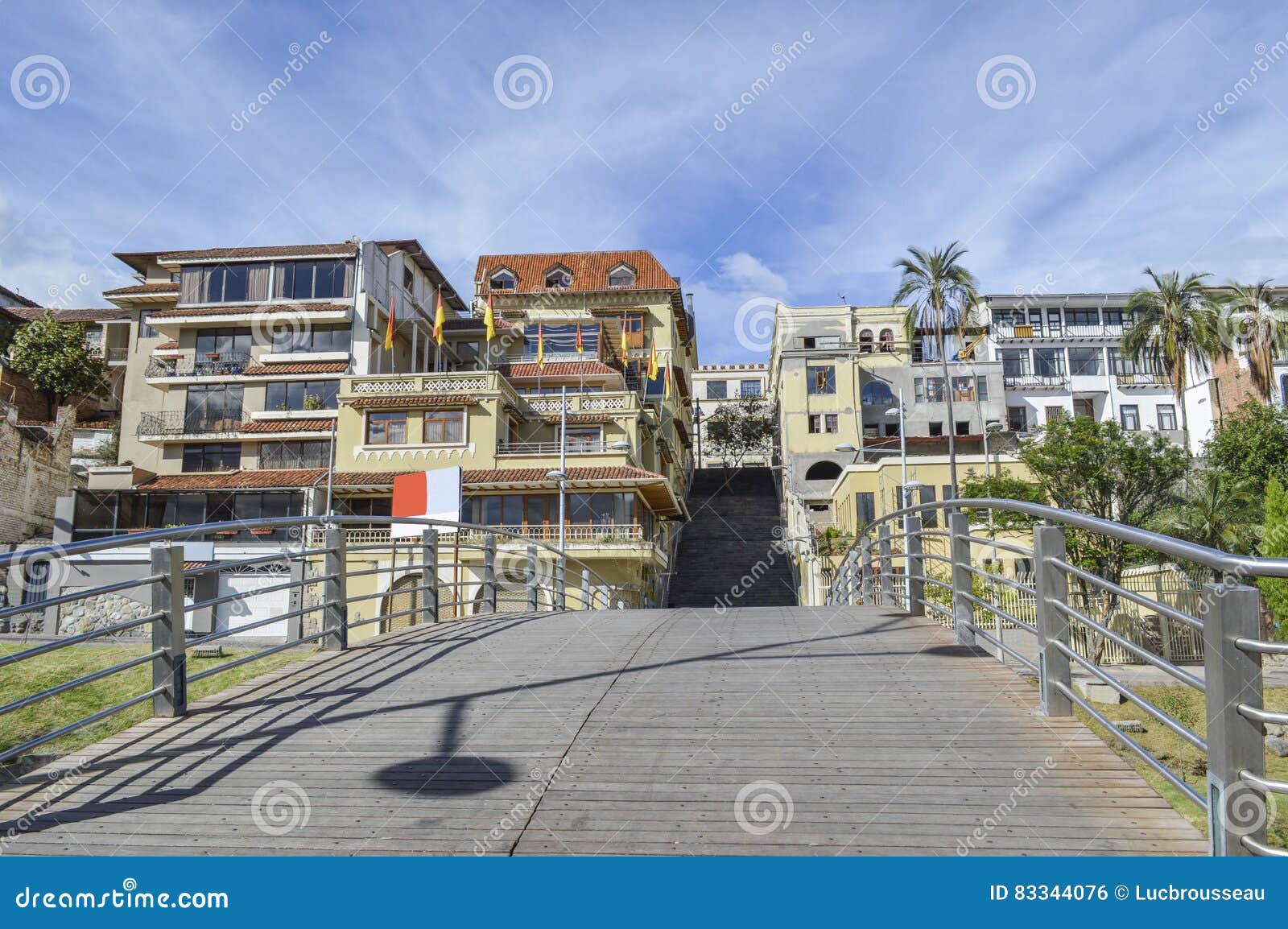 Bridge And Stairs Between Houses Stock Photography | CartoonDealer.com ...