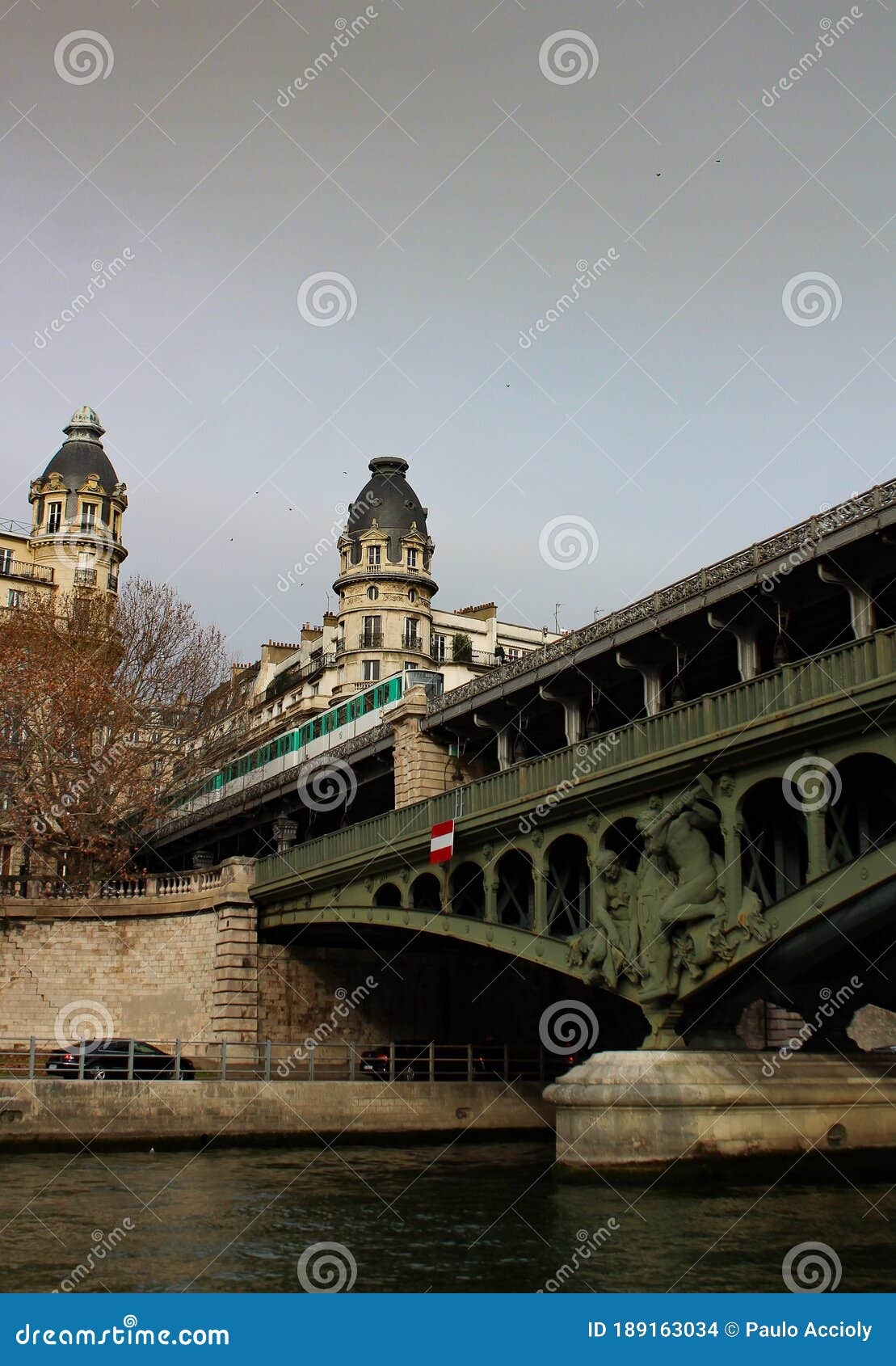 Bridge with Status Over Senna River Paris Editorial Stock Image - Image ...