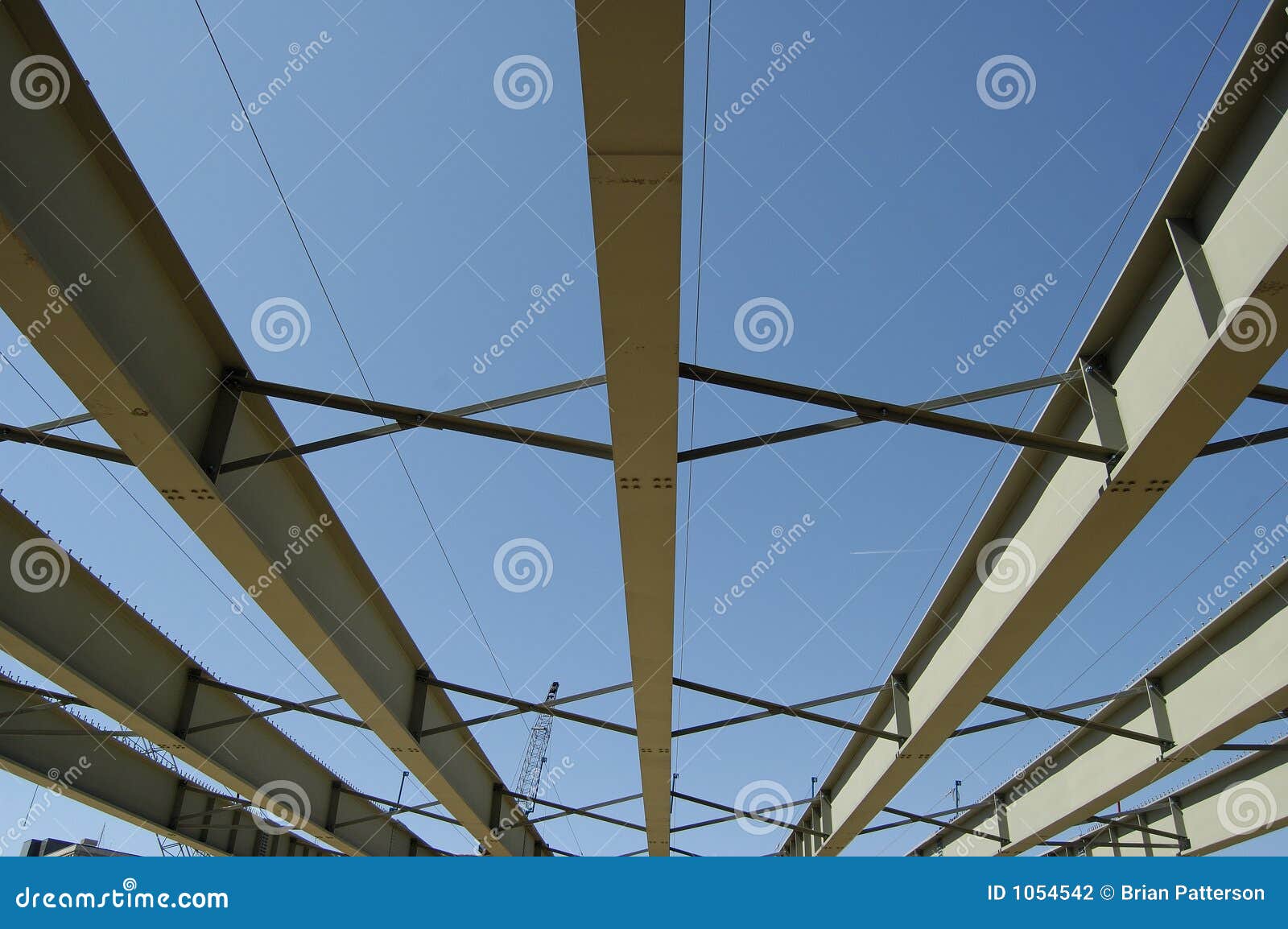 Bridge With Steel Trusses And Lifting Towers On A Wide Concrete Royalty ...