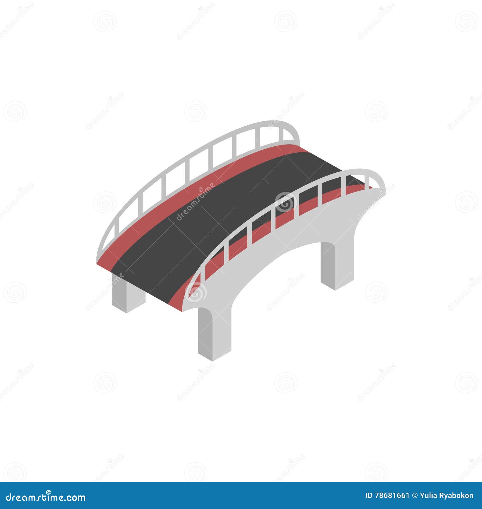 Bridge with Steel Railings Icon Isometric 3d Style Stock Vector ...