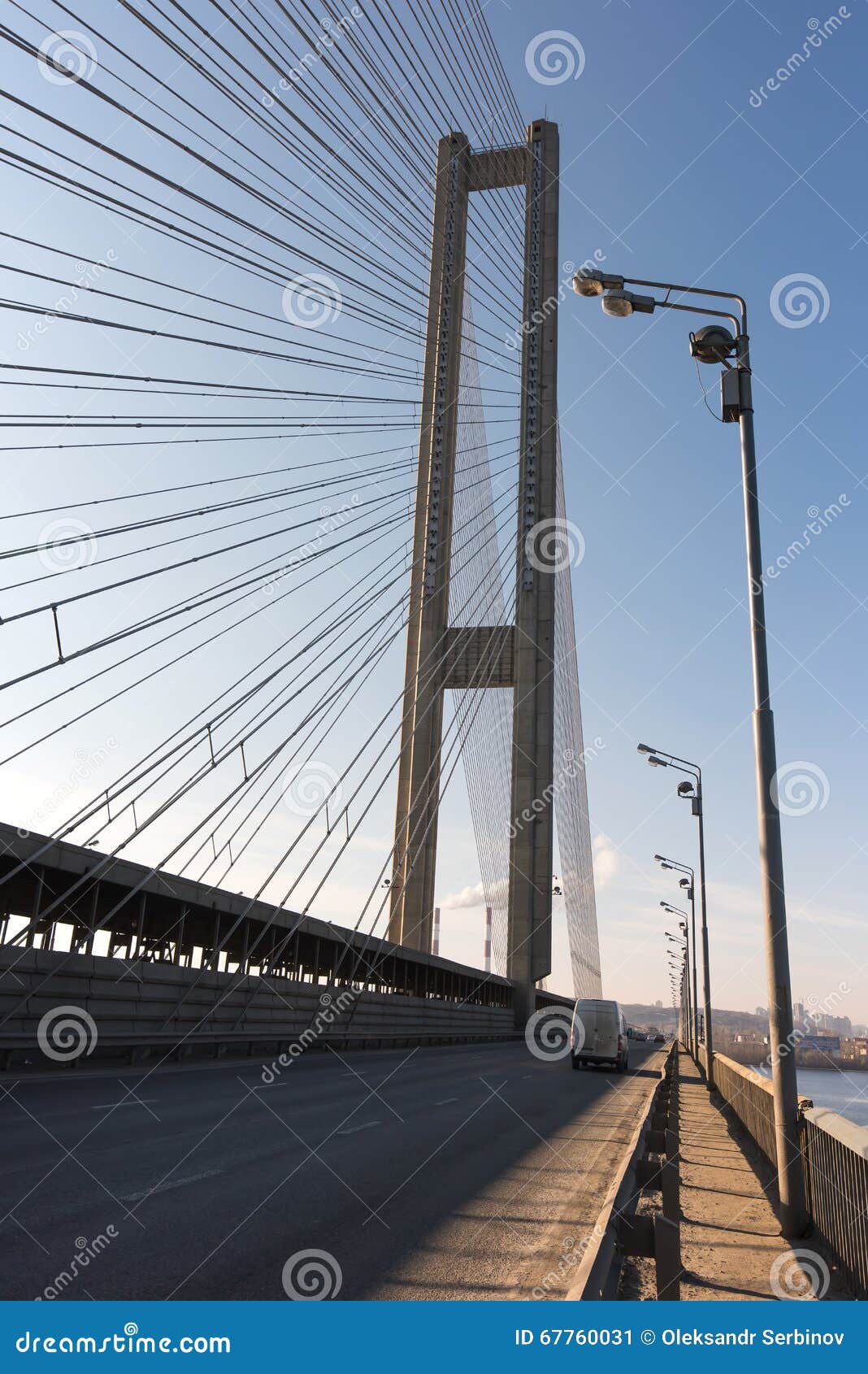 Bridge Steel Ropes Constructions on Sky Background Stock Image - Image ...